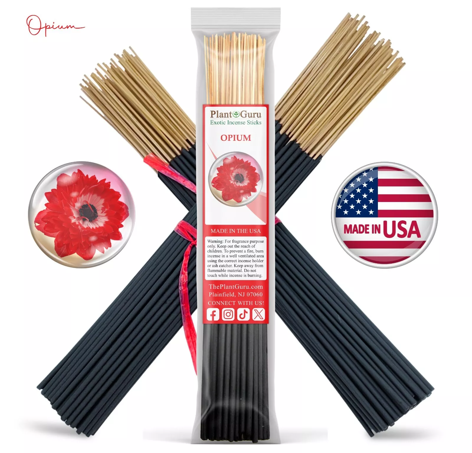Opium Incense Sticks 11" Bulk - 1 Bundle 85 to 100 Sticks - Smooth and ...