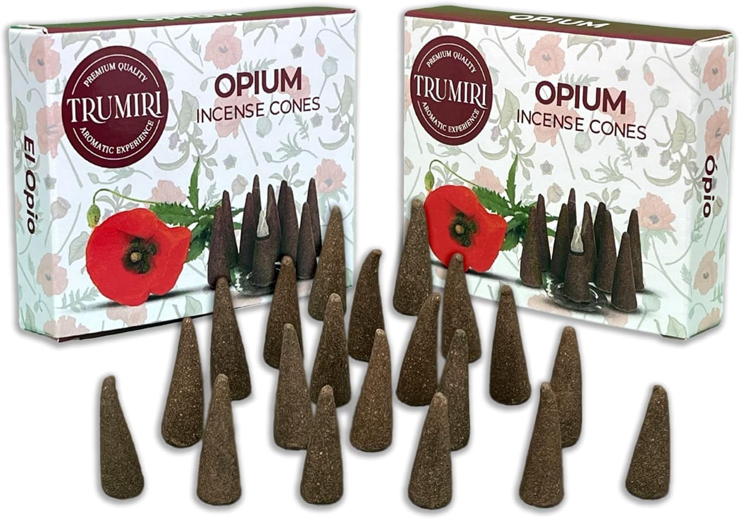 Opium Scented Incense Cones - Total 20 Cone Incense - Dual Pack of 10 ...
