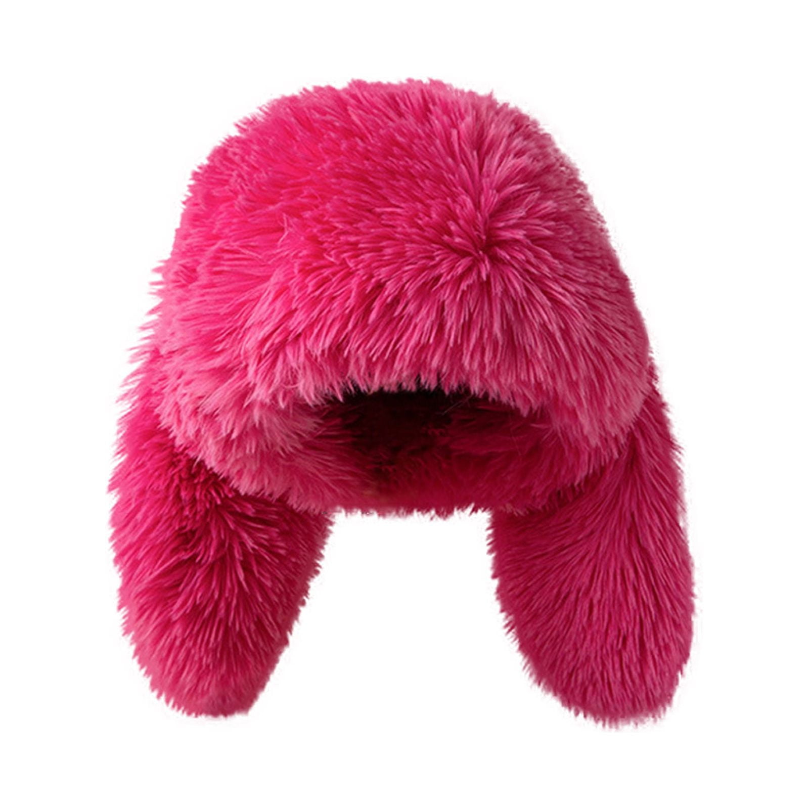 Oplxuo Fuzzy Bunny Ears Hat for Women Cute Plush Beanies Long Rabbit ...