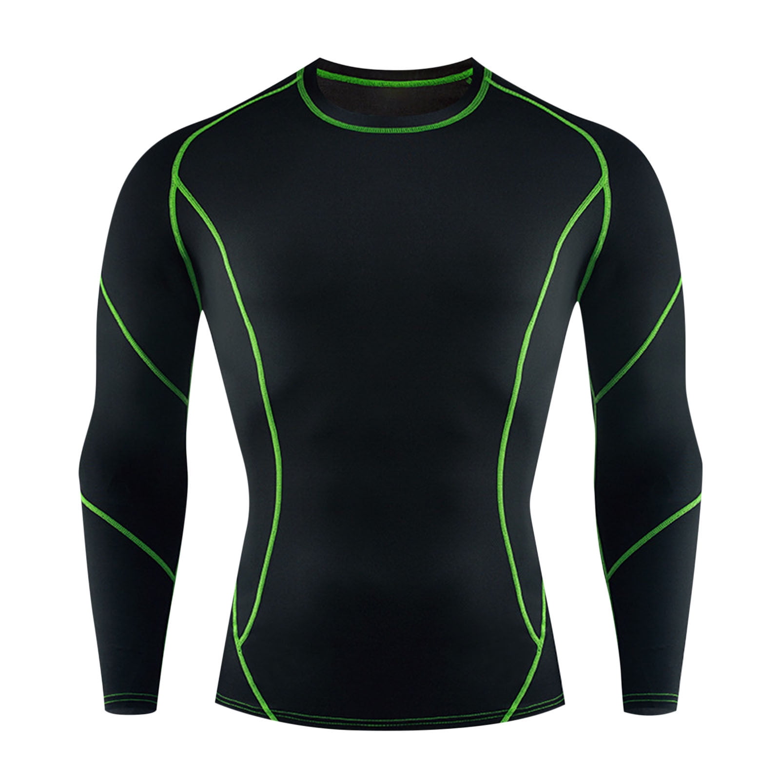 Oplxuo Men's Compression Shirts Fitted Crewneck Long Sleeve UPF SPF ...