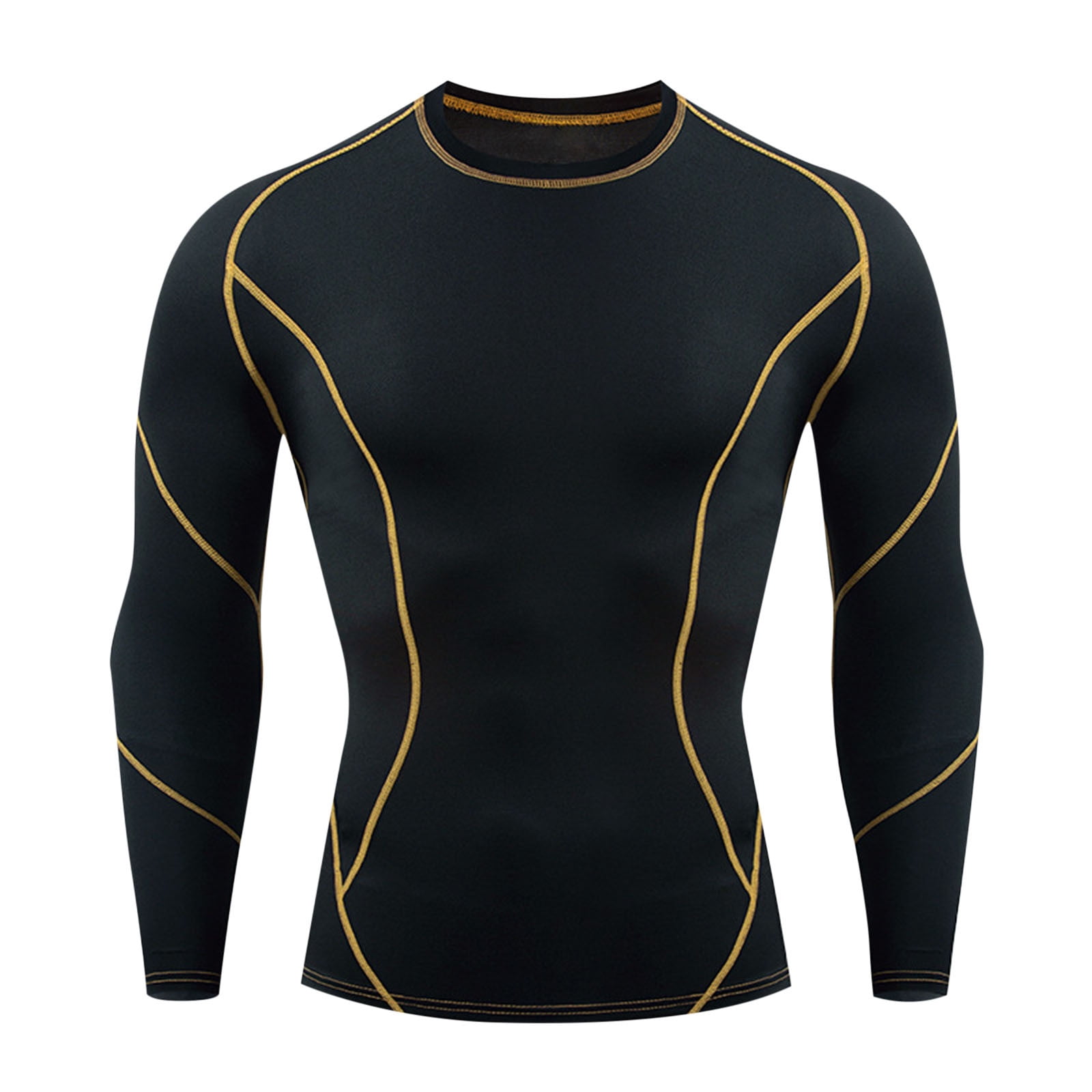 Oplxuo Men's Compression Shirts Fitted Crewneck Long Sleeve UPF SPF ...