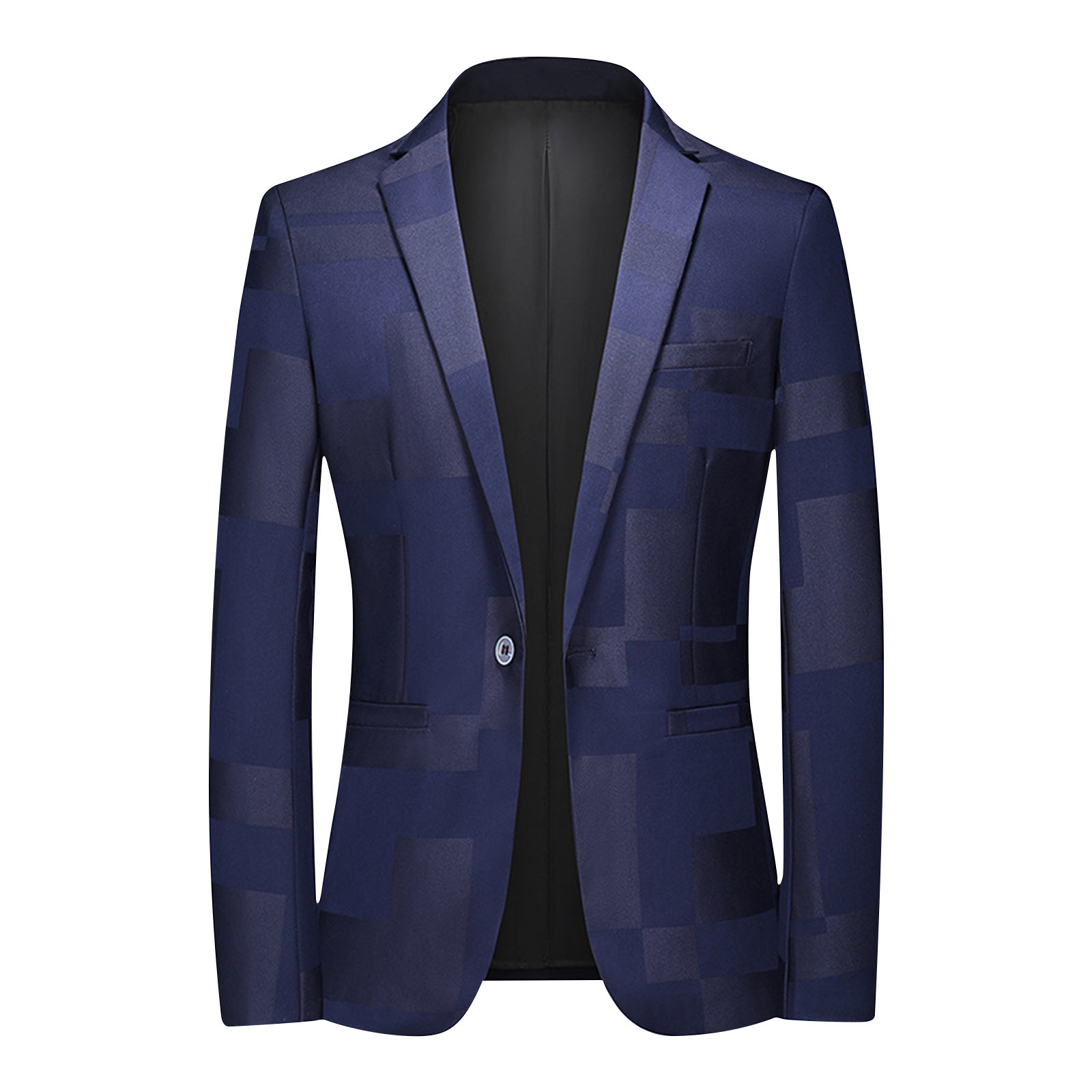 Oplxuo Men's Fashion Color Block Formal Tuxedo Suit Jacket, Slim Fit ...