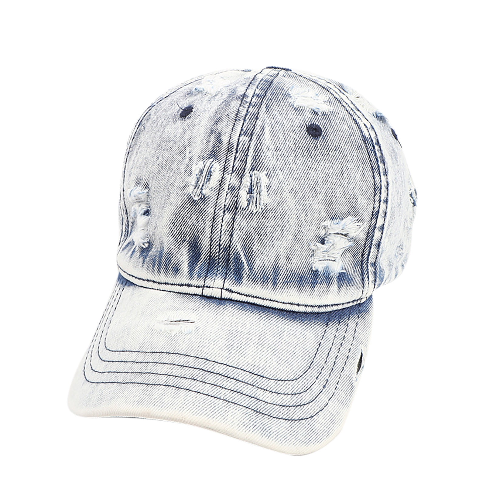 Oplxuo Men's Ripped Distressed Denim Ballcap Vintage Washed Adjustable ...