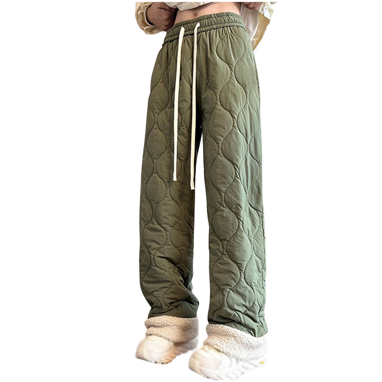 Oplxuo Men's Winter Down Pants Straight Leg Warm Lightweight Snow ...