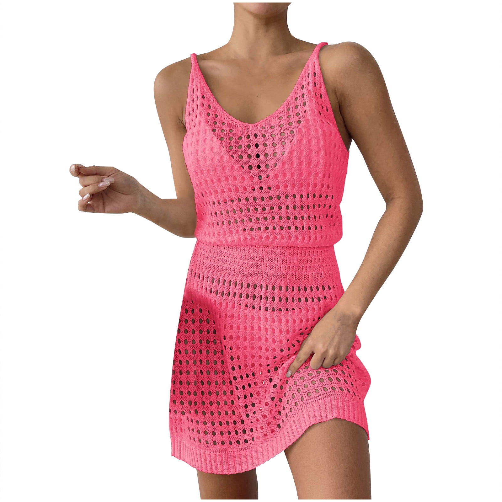 Oplxuo Summer Crochet Hollow Out Knit Beach Bathing Suit Swim Cover Ups ...