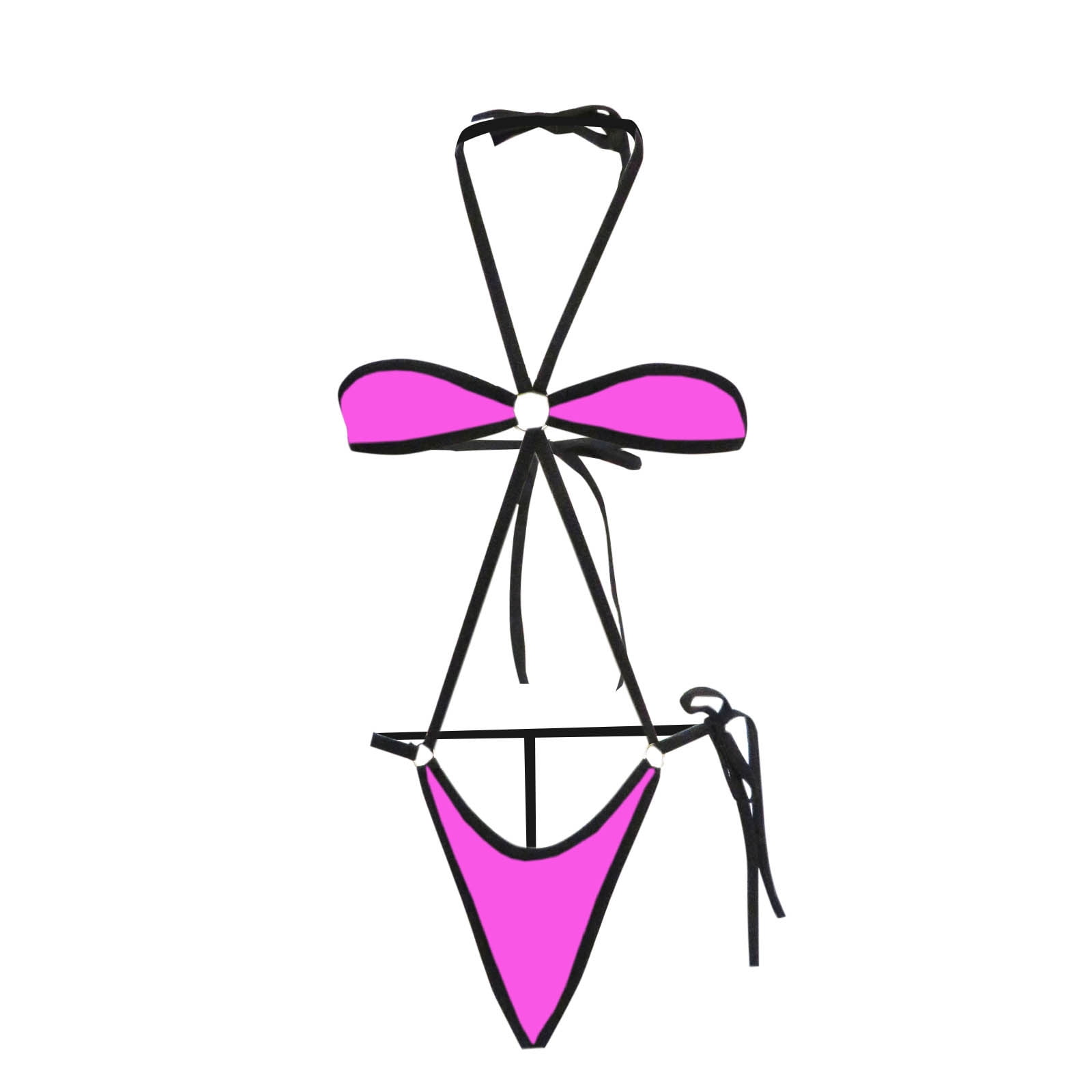 Oplxuo Women's Micro Sling One Piece Swimsuit G String Bikinis Slutty ...