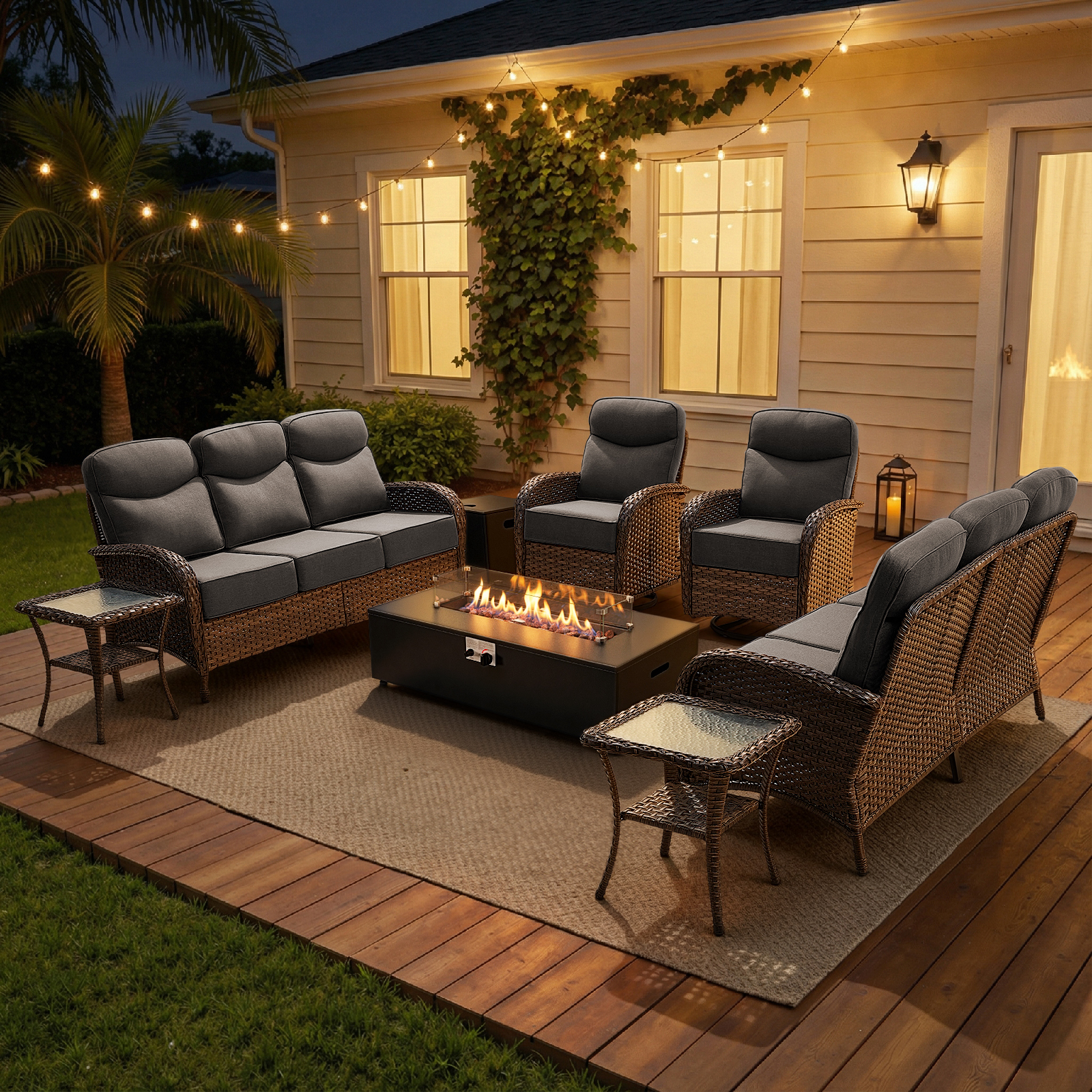 Opohoro 8-Piece Outdoor Conversation Set with 43