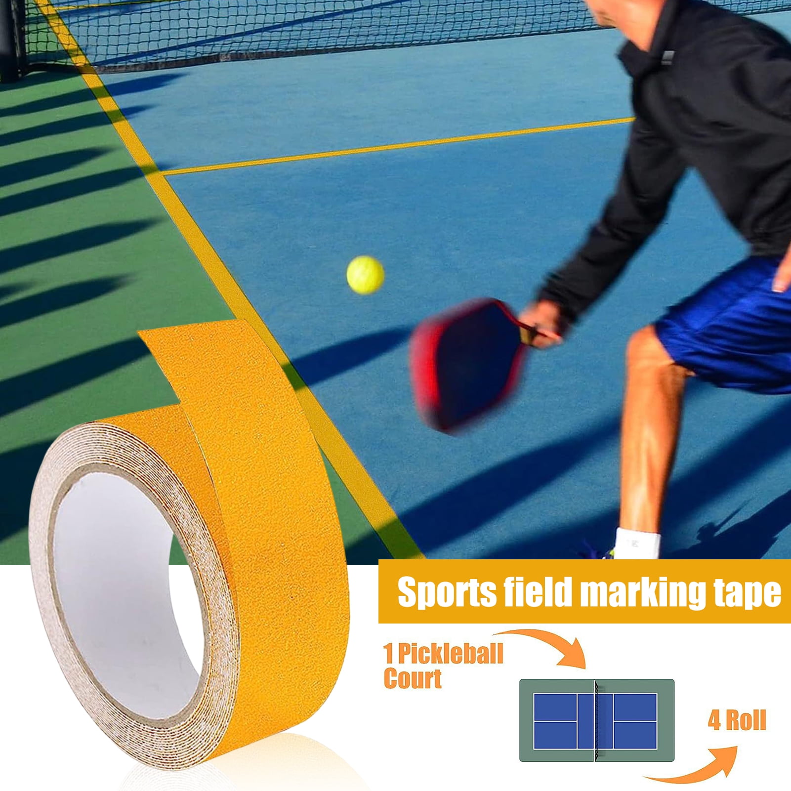 Opolski 1 Roll Outdoor Pickleball Court Marking Tape Badminton Gym ...