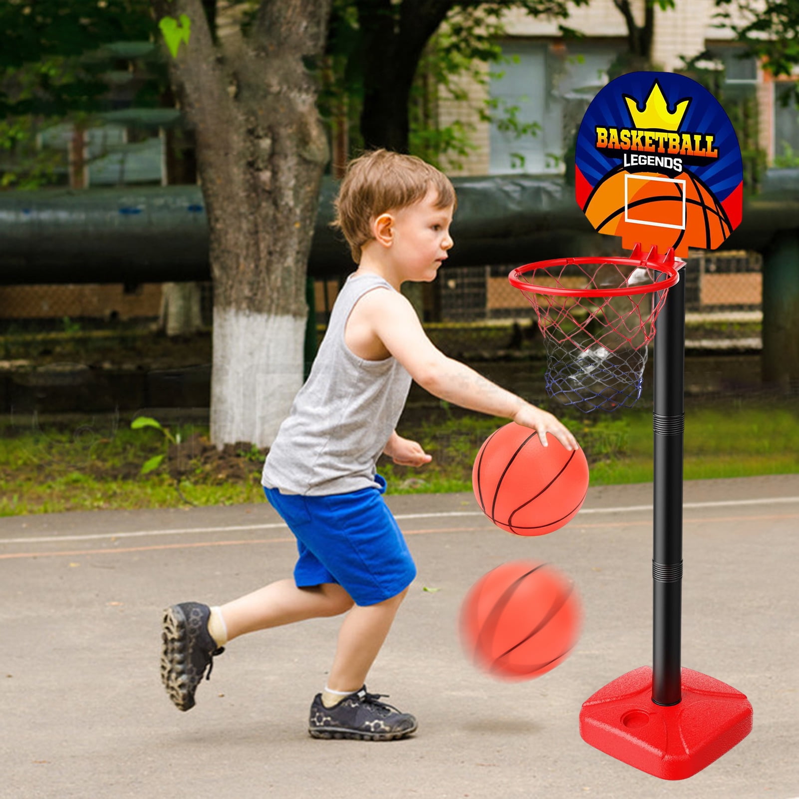Opolski 1 Set Basketball Hoop Kit with Ball Pump Adjustable Punch-Free ...