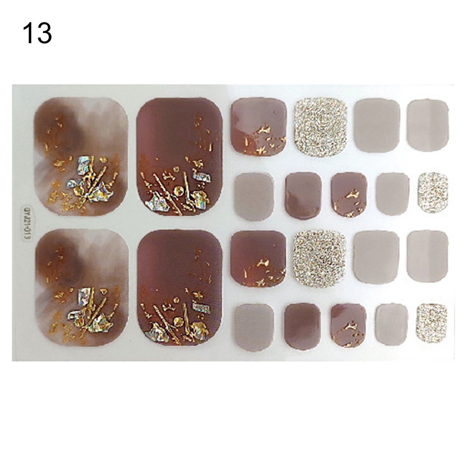 Opolski 1 Set Toe Nail Stickers Waterproof Self-adhersive Nail Art ...