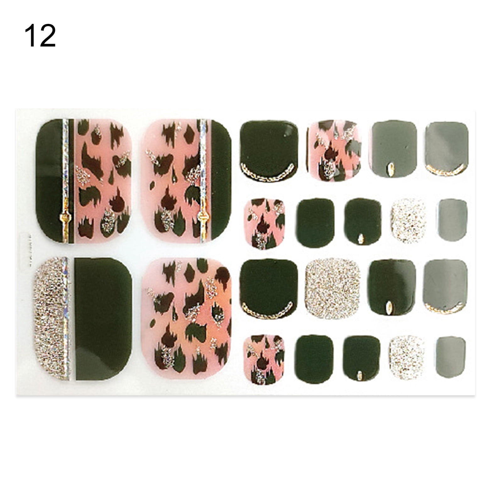 Opolski 1 Set Toe Nail Stickers Waterproof Self-adhersive Nail Art ...