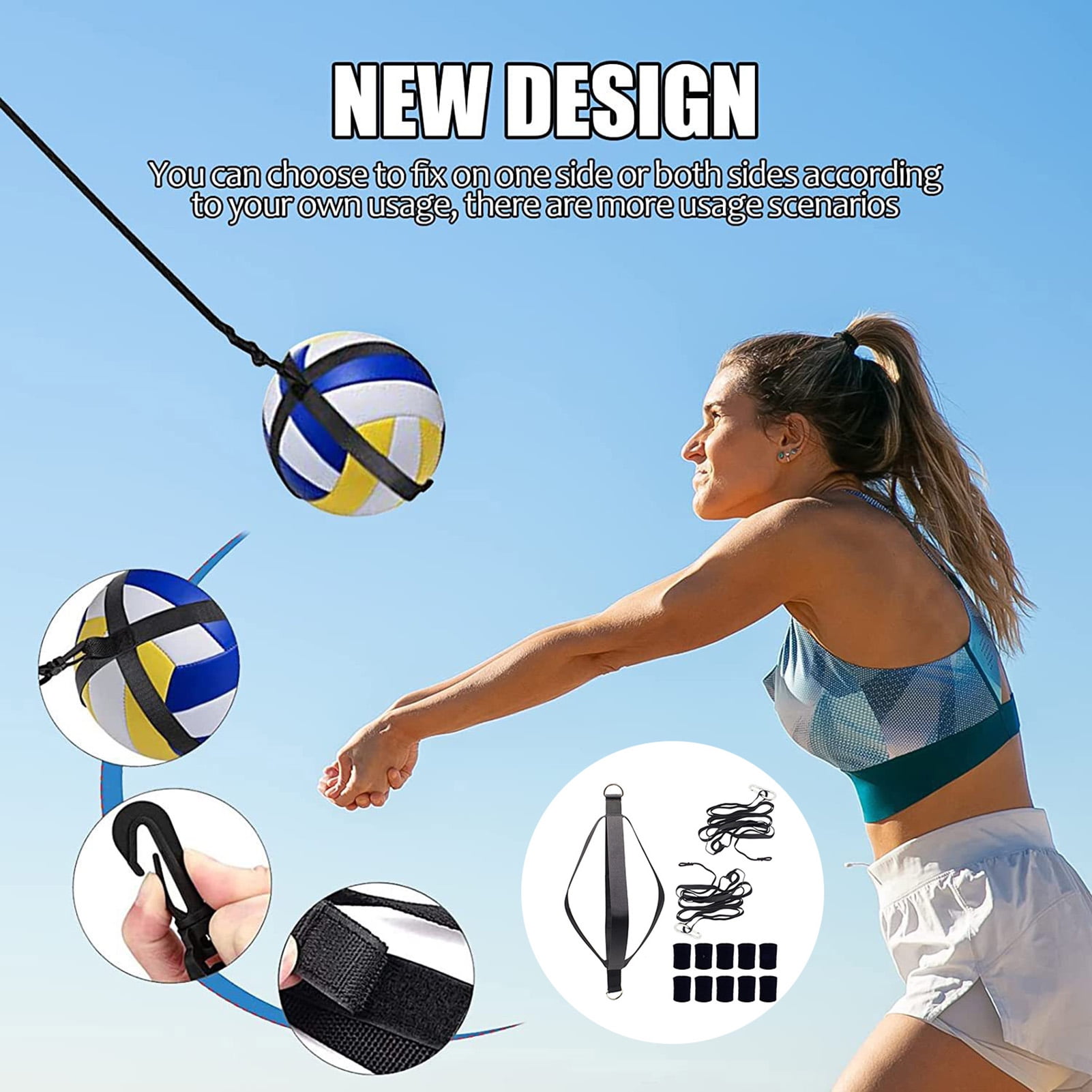 OPOLSKI Volleyball Training Equipment Aid, Adjustable High Elastic ...