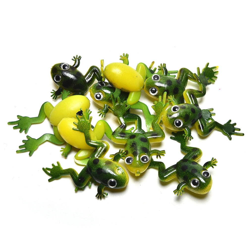 Opolski 10Pcs/Set Fishing Frog Lures Artificial Soft Baits 3D Ray Frog ...