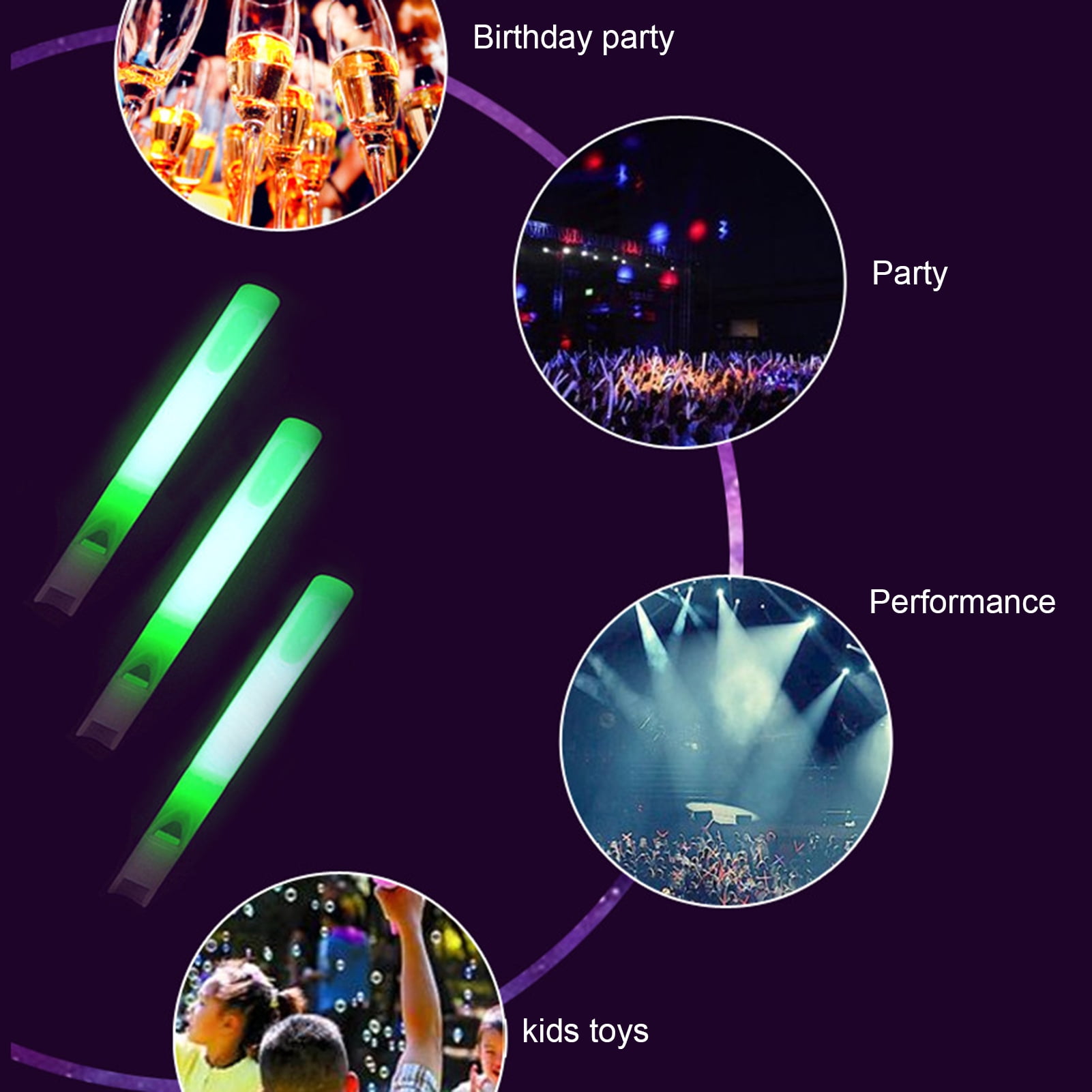 Opolski 12Pcs Light Stick Ultrabright Long-lasting Disposable Multi-use ...