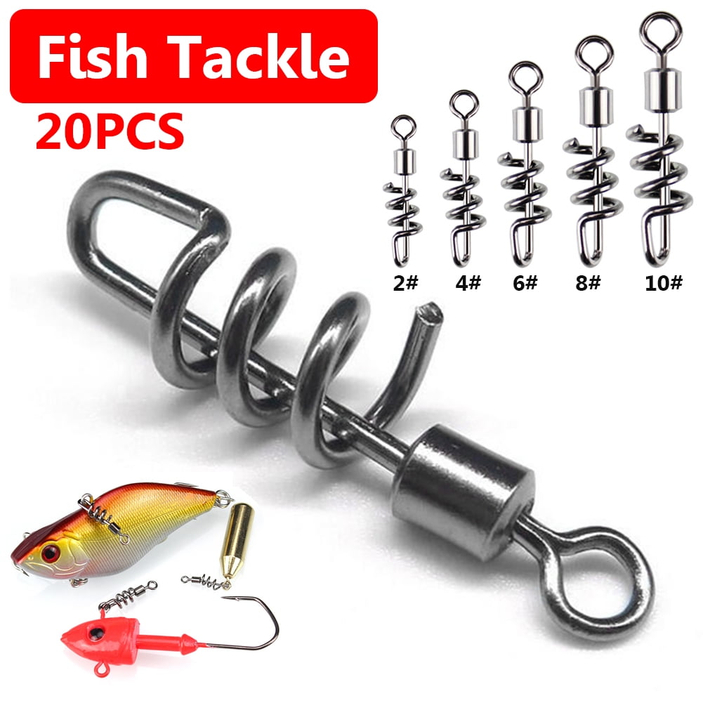 Opolski 20Pcs Stainless Steel 8 Shape Fishing Snap Hooks Swivel ...