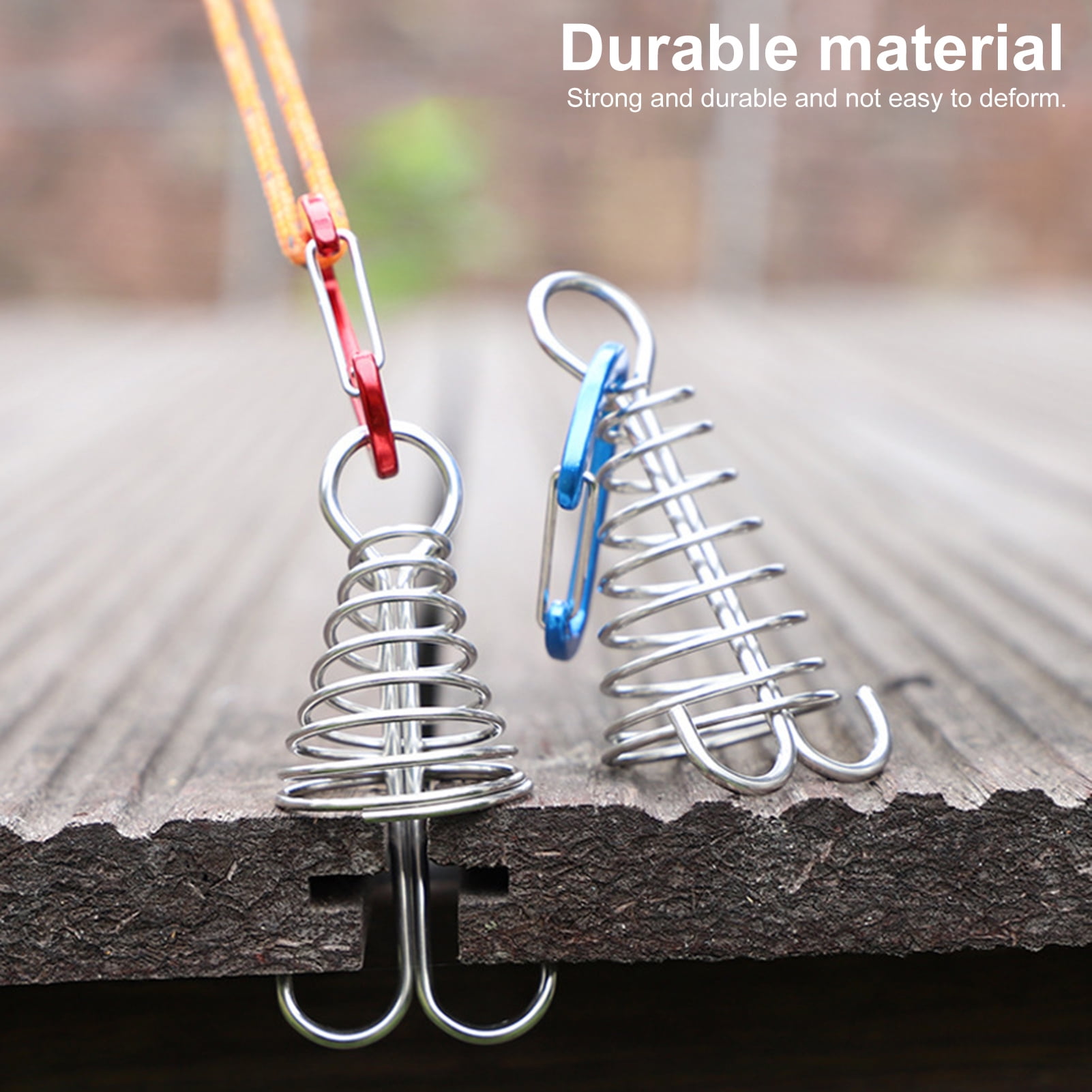 Opolski 4Pcs Stainless Steel Deck Anchors Pegs Adjustable Spring Deck ...