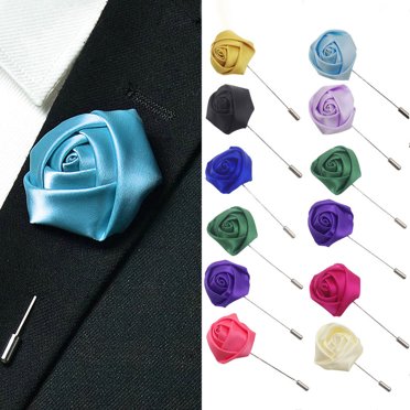 Ludlz Men's Lapel Pin Lapel Flower Pins Boutonniere Pin Handmade Rose ...