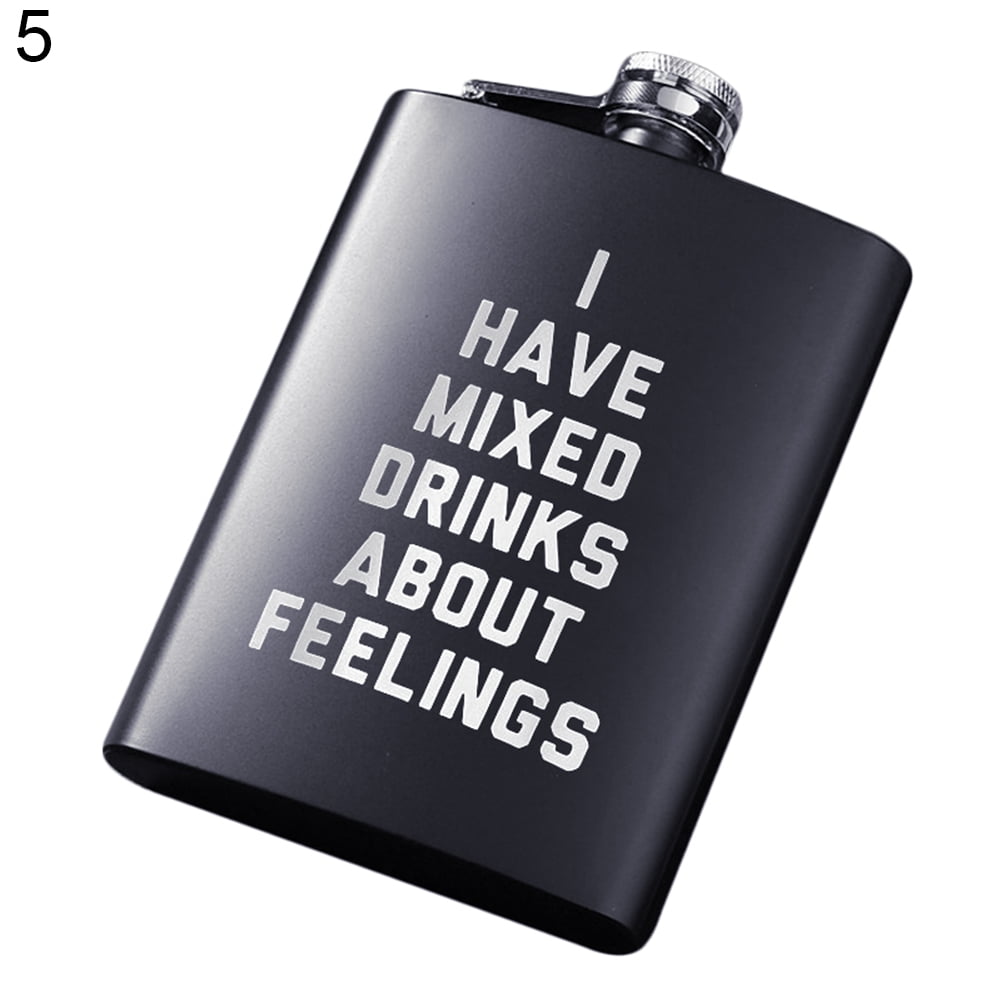 Opolski 8oz Men Funny Letter Print Stainless Steel Hip Flask Whiskey ...