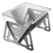 "Outsunny 28"" Large Outdoor Stainless Steel Portable Folding Charcoal BBQ Grill Set" - Walmart.com