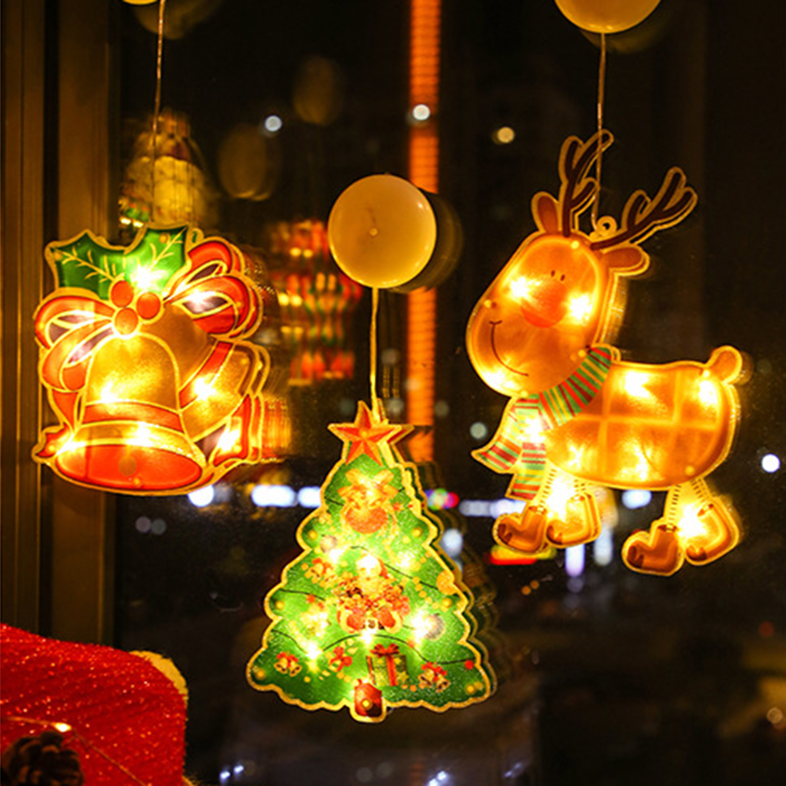 Opolski Battery Powered Lighted Window Decorations Snowman Pattern ...