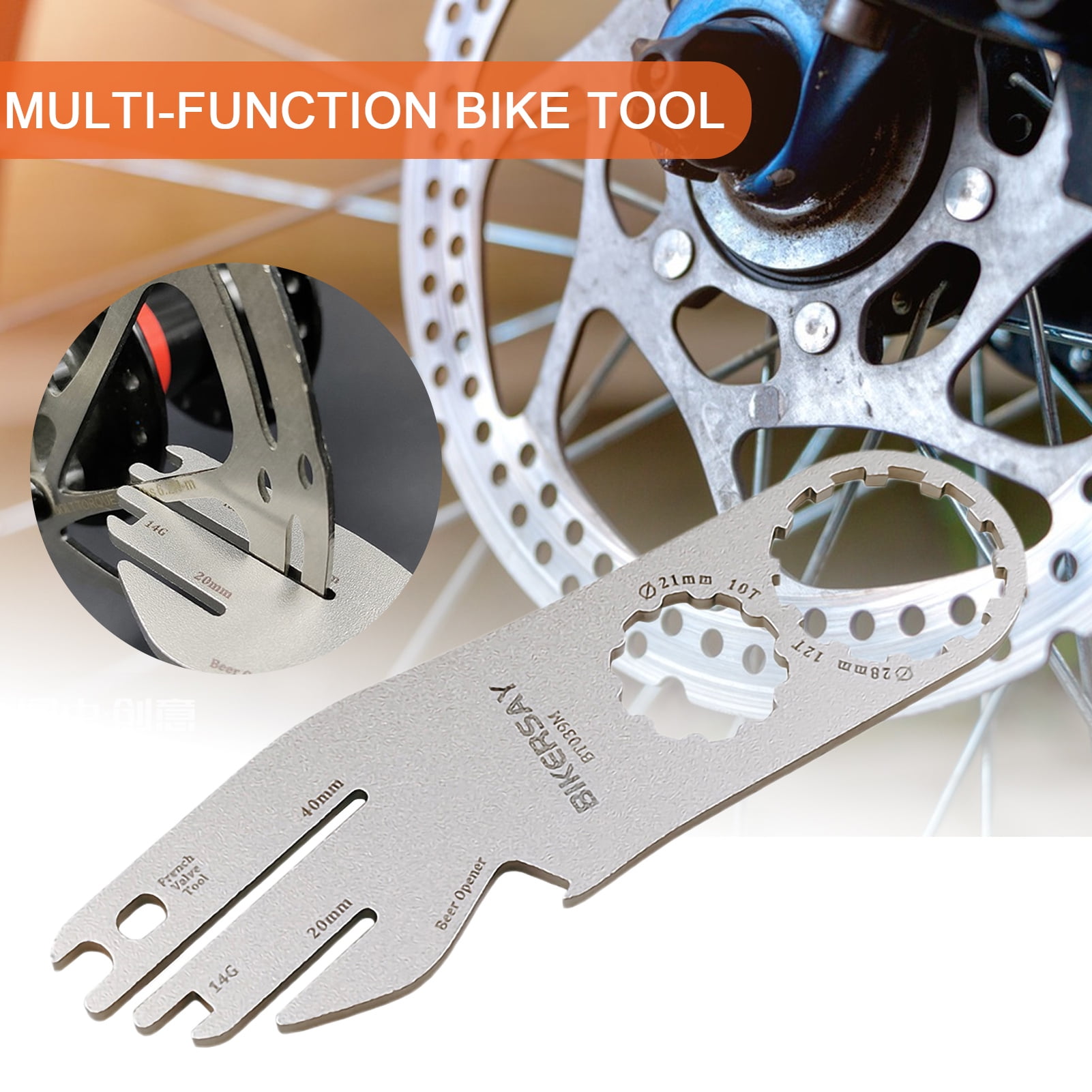 Opolski Bicycle Brake Wrench Bike Disc Rotor Alignment Tool Truing ...