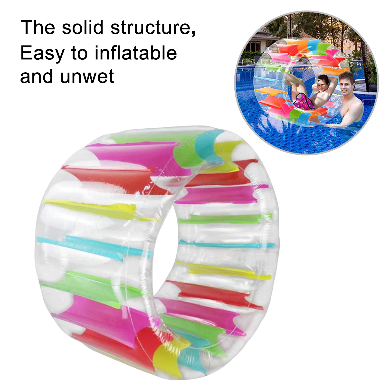 Opolski Colorful Inflatable Water Wheel Pool Float Waterproof PVC Giant ...