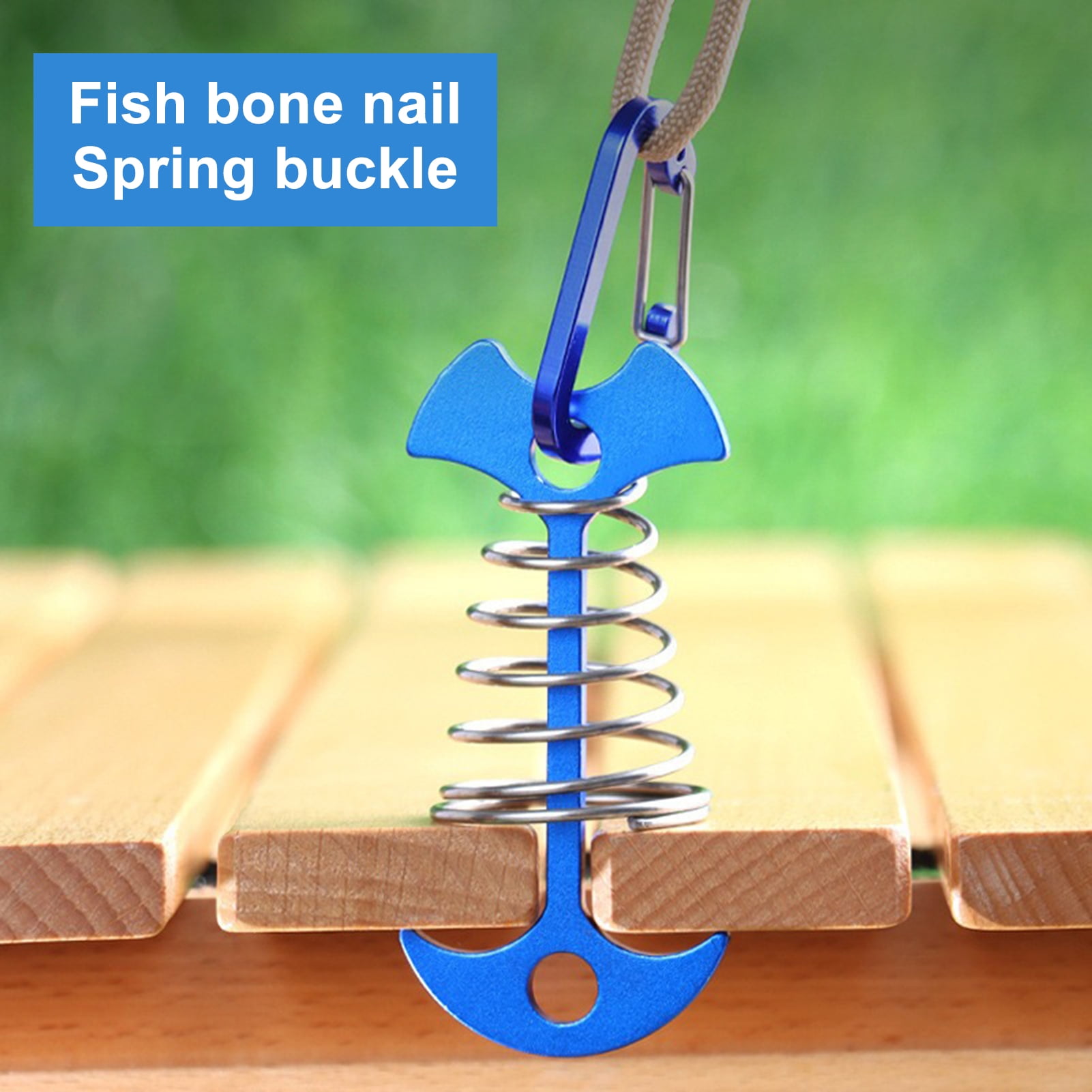 Opolski Deck-Anchor Pegs with Carabiners Windproof Tent Rope Tensioner ...