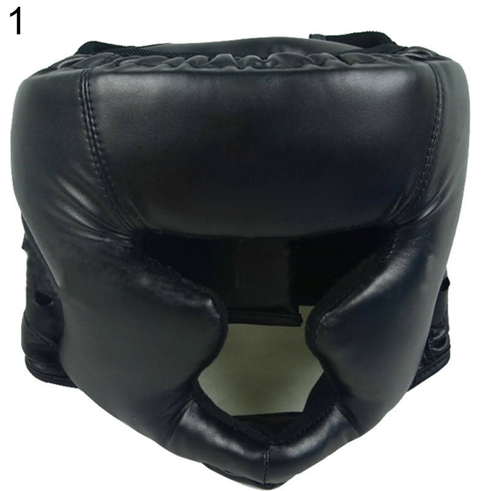 Opolski Faux Leather Boxing MMA Helmet Headgear - Adjustable ...