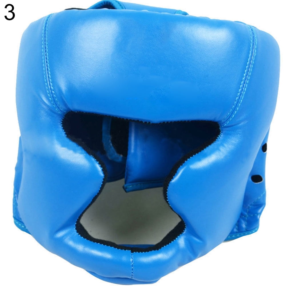 Opolski Faux Leather Boxing Martial Arts MMA Helmet Head Guard Headgear ...