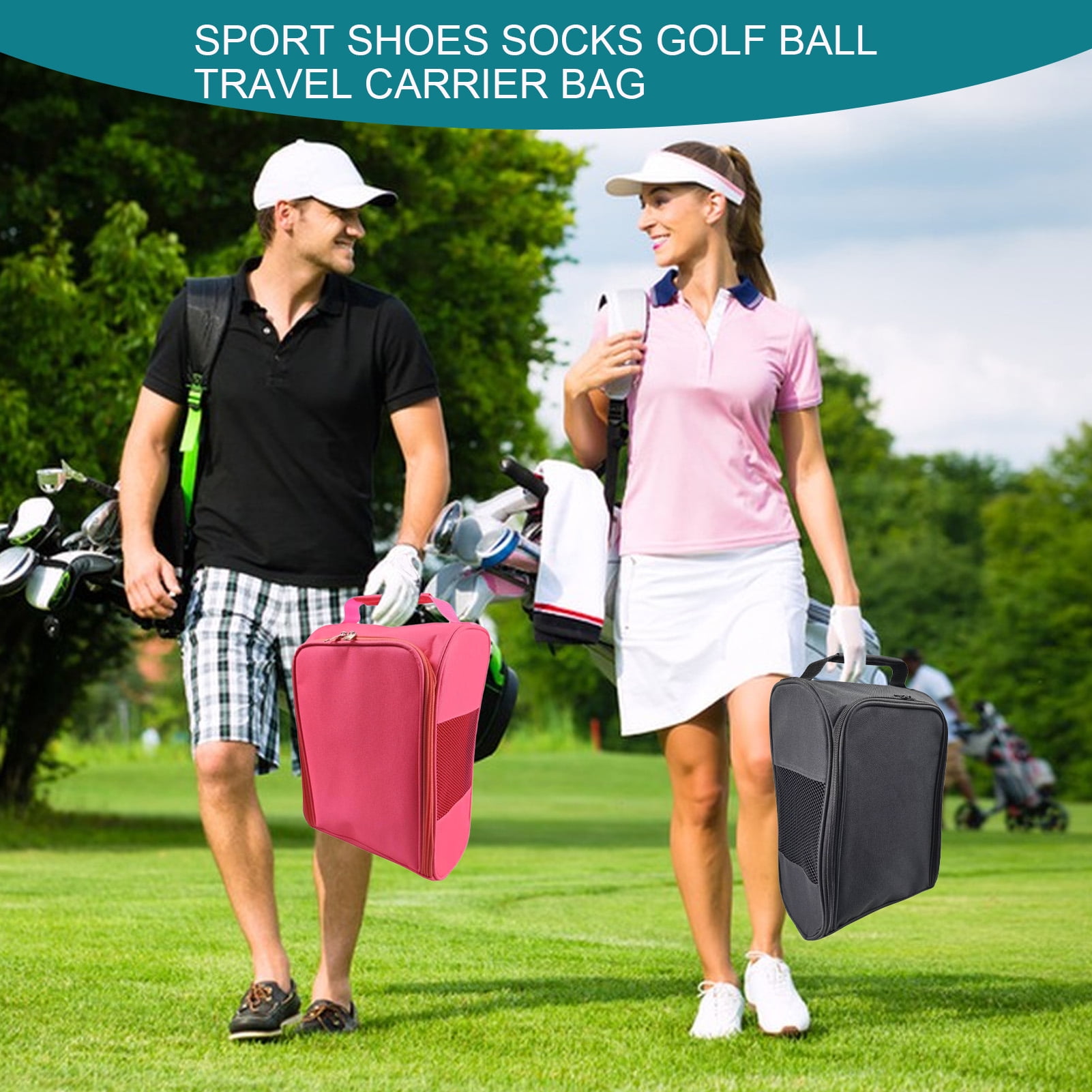 Opolski Golf Shoes Bag Two-way Zipper Closure Large Capacity Portable ...