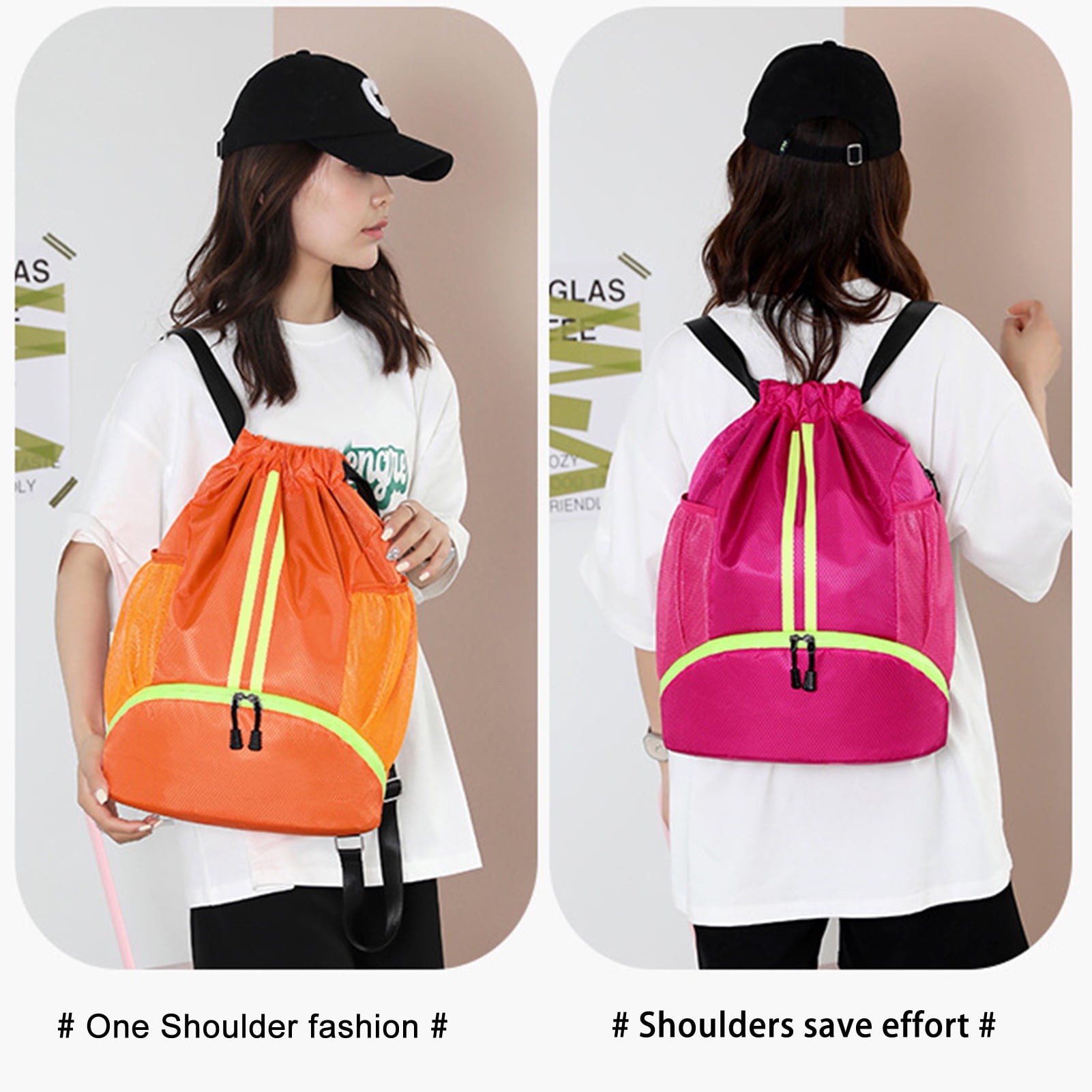Opolski Gym Sports Bag with Drawstring Large Capacity Football Bag ...