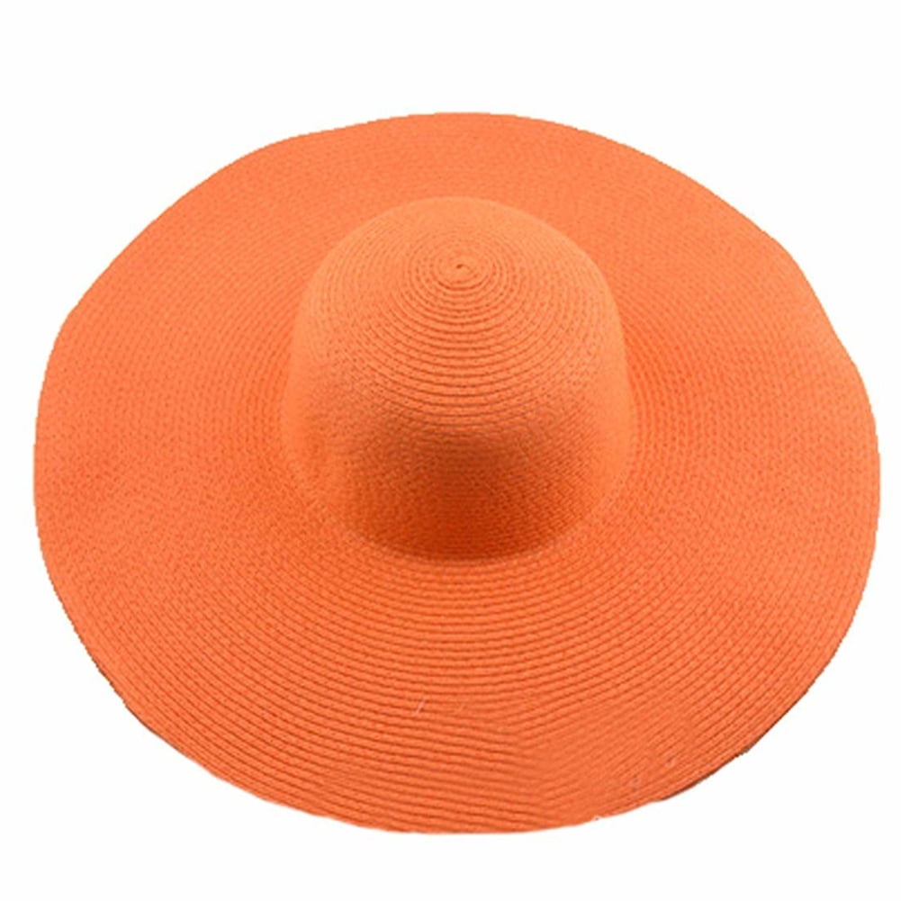 Opolski Hawaiian Summer Beach Floppy Hat Solid Color Women Wide Brim ...