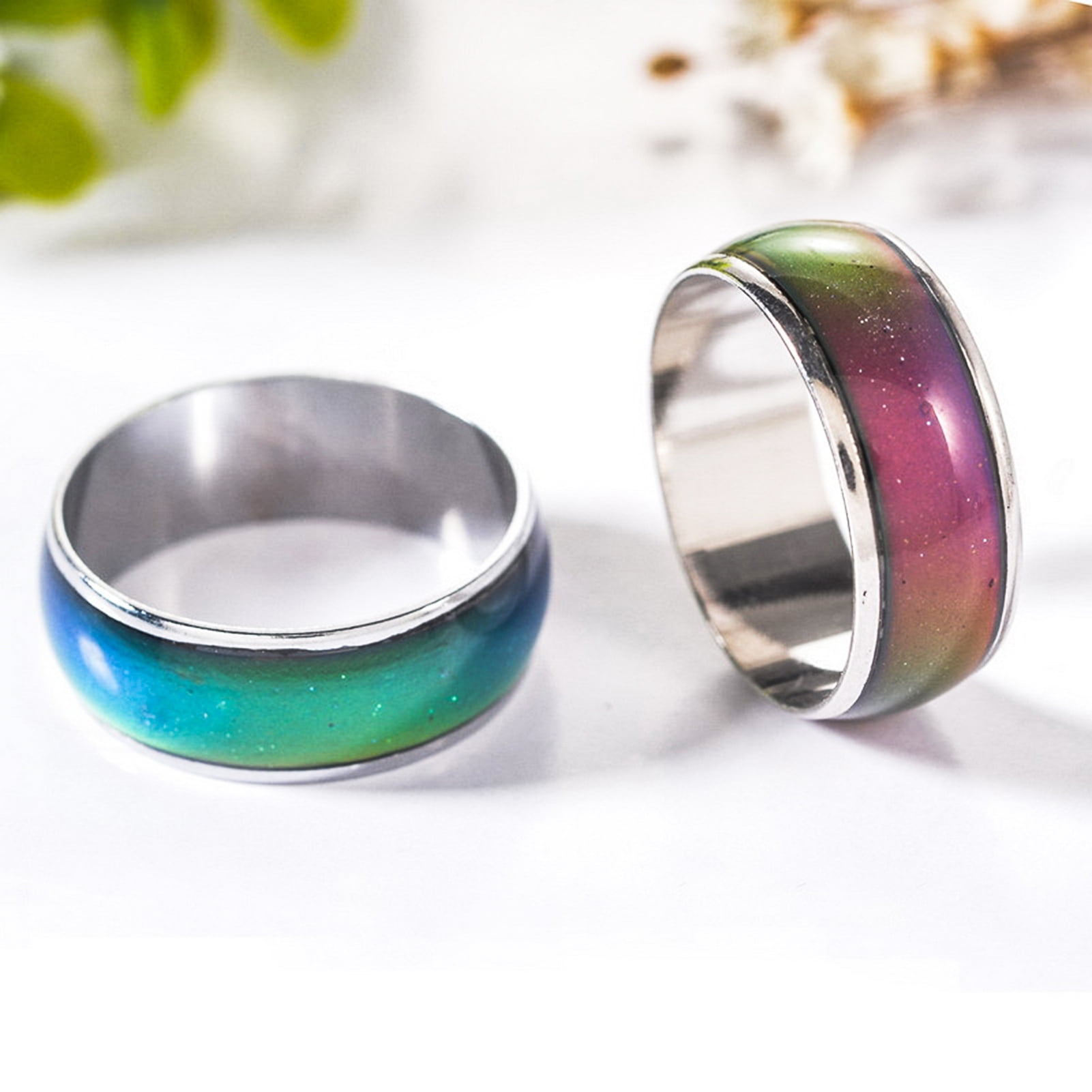 Opolski Mood Ring Romantic Temperature Control Stainless Steel Color ...