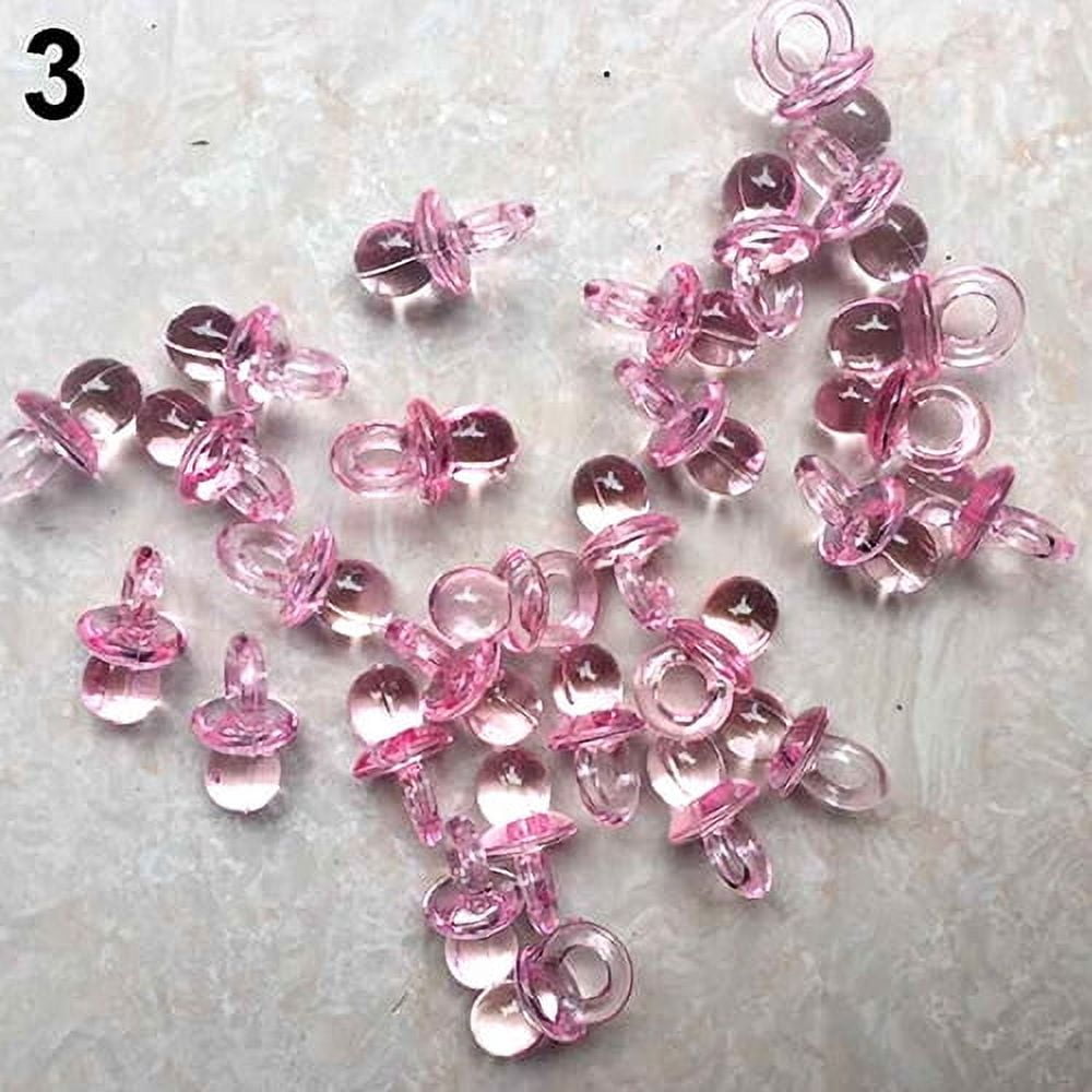Opolski Pack Of 50 Clear Acrylic Mini Pacifiers Baby Shower Party Favor ...