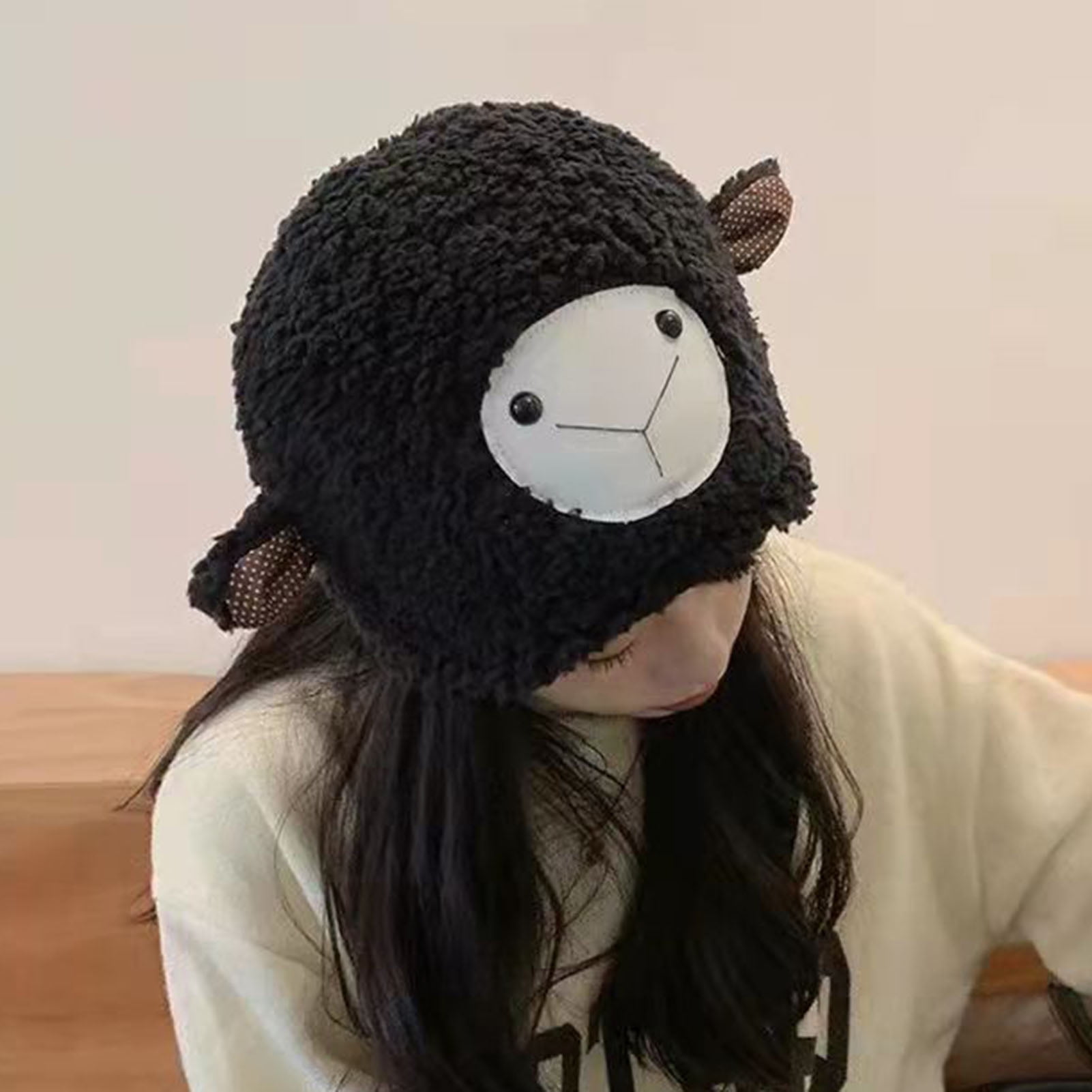 Opolski Plush Hat Cute Fuzzy Cozy Thickened Stretchy Keep Warm Soft ...