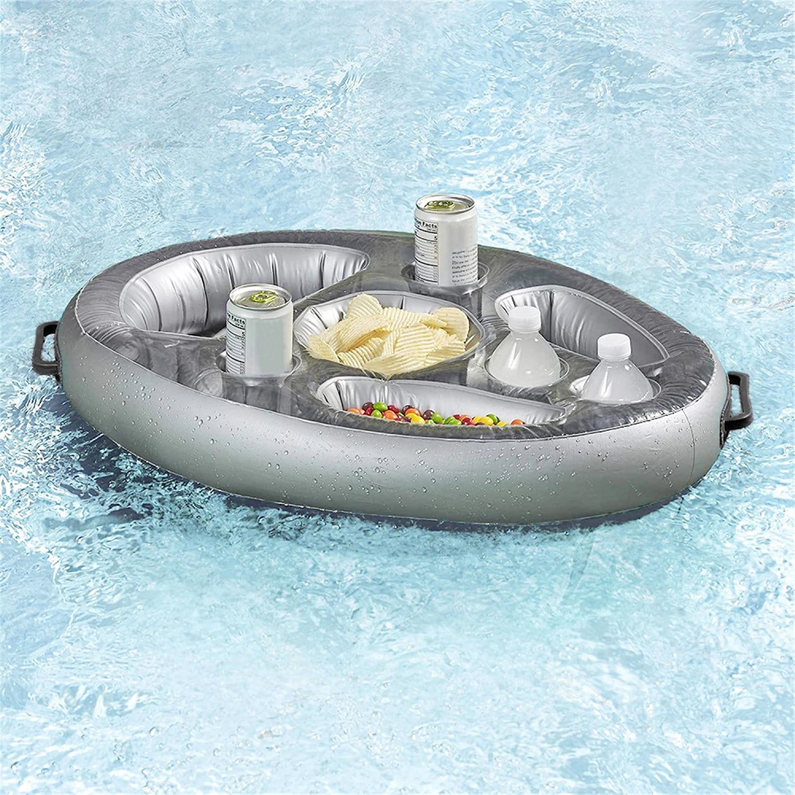 Opolski Portable Eight-hole Inflatable Tray Floating Water Food Cup ...