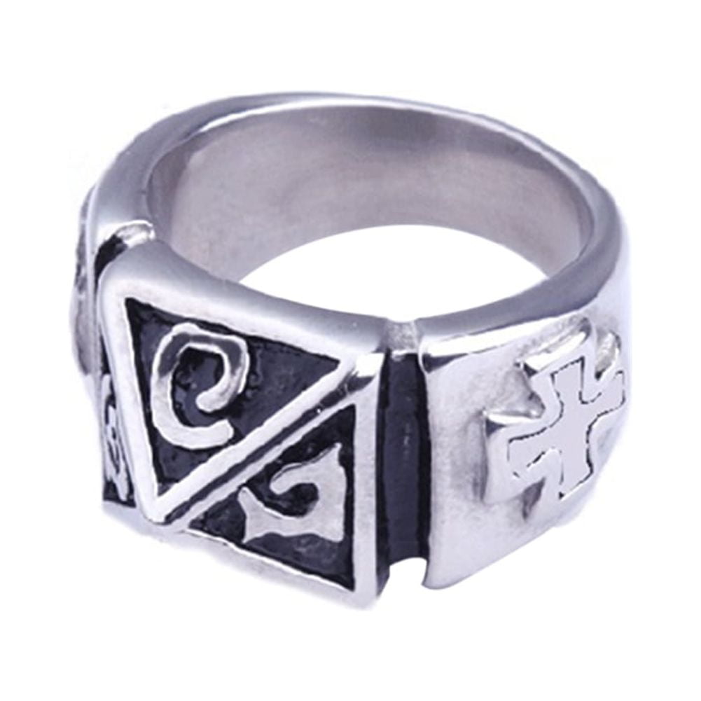 Opolski Punk Titanium Steel Finger Ring Men Jewelry Xmas Gift Party ...