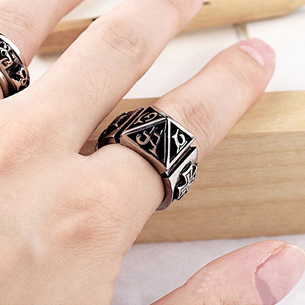 Opolski Punk Titanium Steel Finger Ring Men Jewelry Xmas Gift Party ...