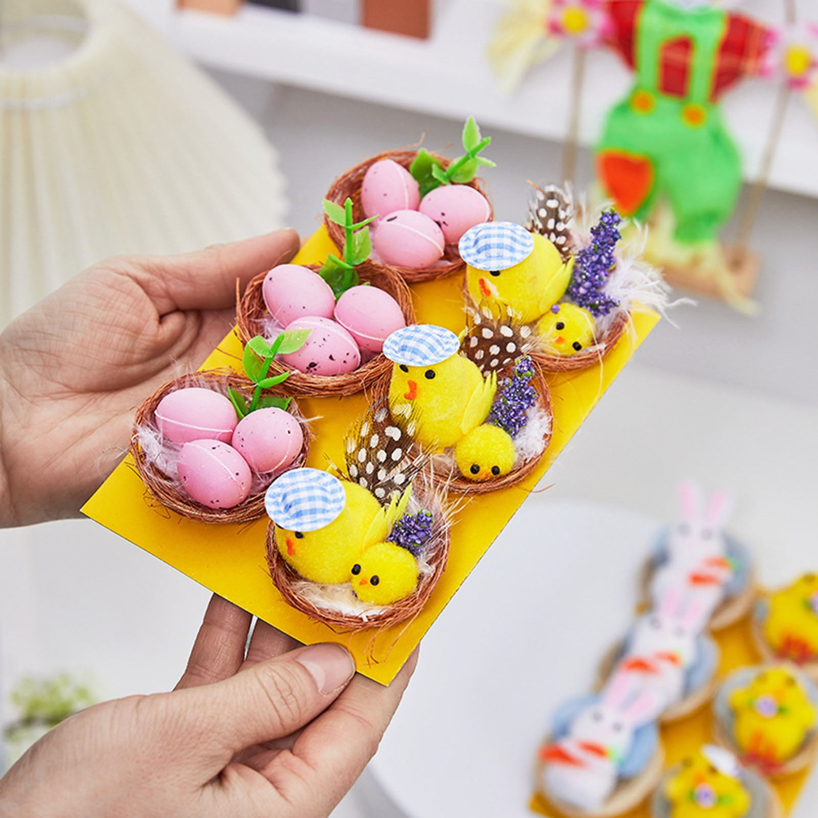 Opolski Soft Plush Easter Chick Decorations - Cartoon Furry Simulation ...