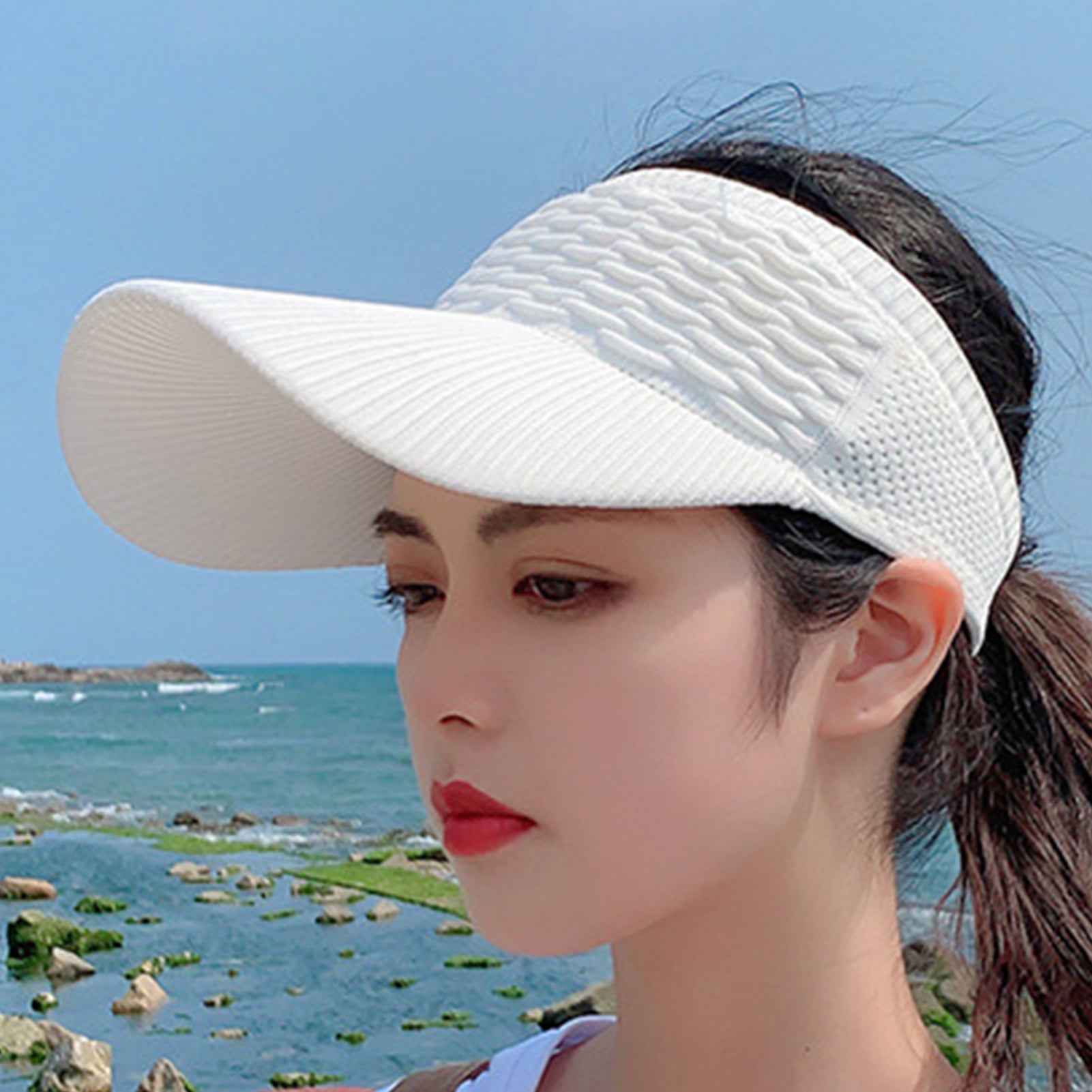 Opolski Spring Summer Women Empty Top Hat Sunscreen Caps for Sports ...