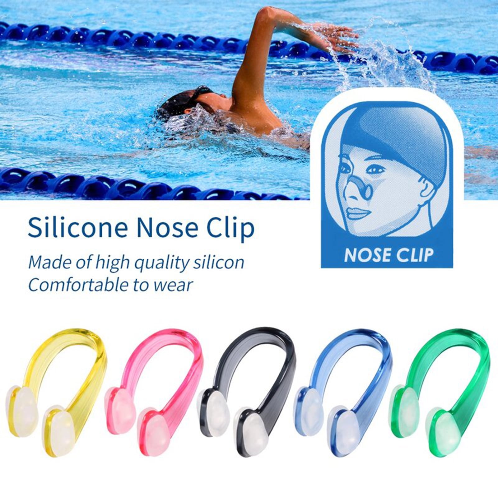Opolski Swimming Nose Clip Non-slip WaterProof with Storage Box Anti ...