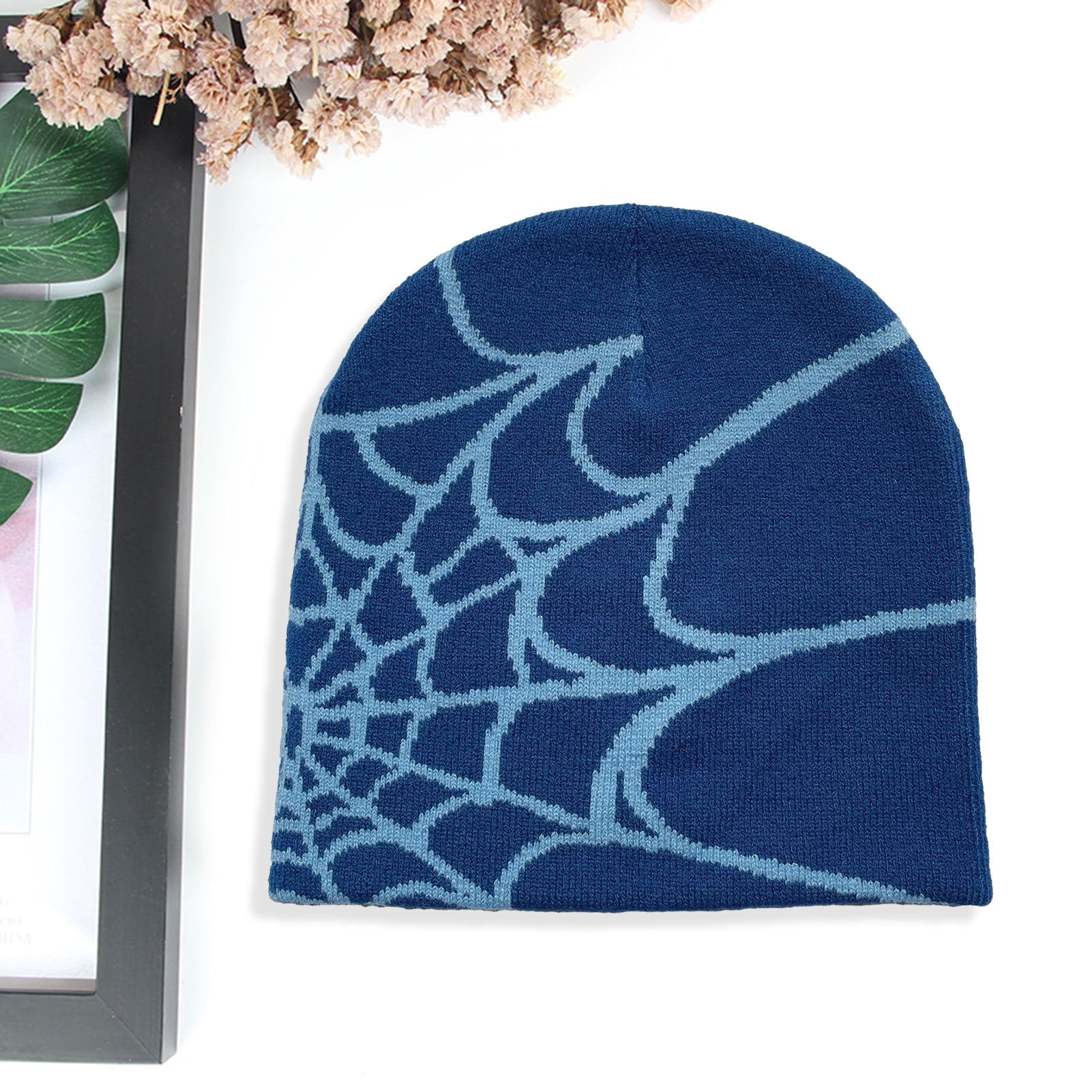 Opolski Winter Hat Spider Web Print Knitted Unisex Beanie Hat Halloween ...