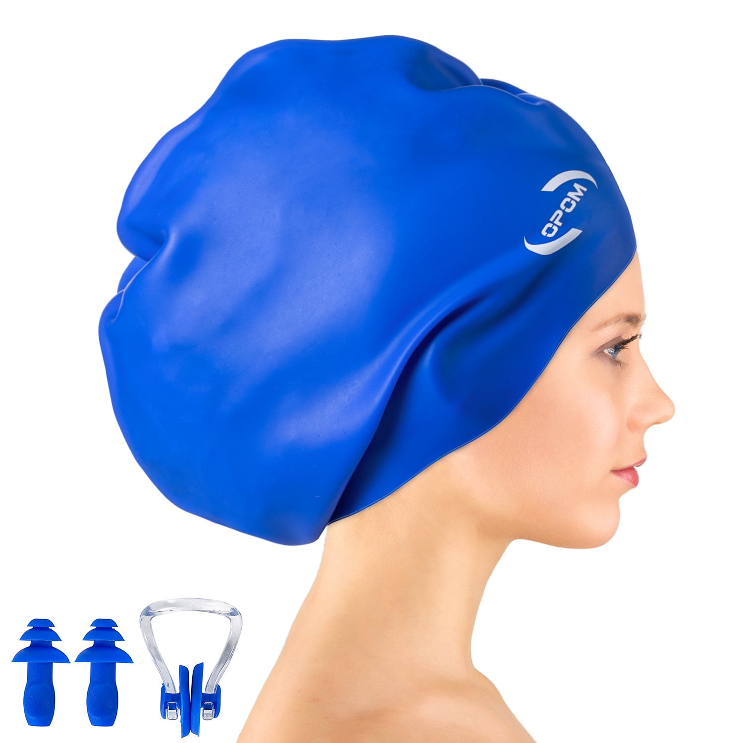 Opom Extra Large Swimming Cap,Waterproof Swimming Hat Anti-Silp Bathing ...