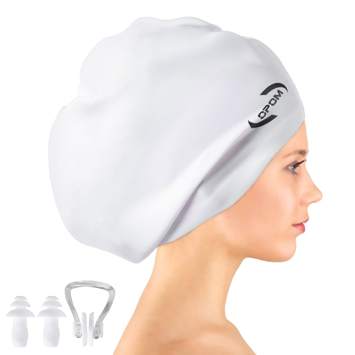 Opom Extra Large Swimming Cap,Waterproof Swimming Hat Anti-Silp Bathing ...