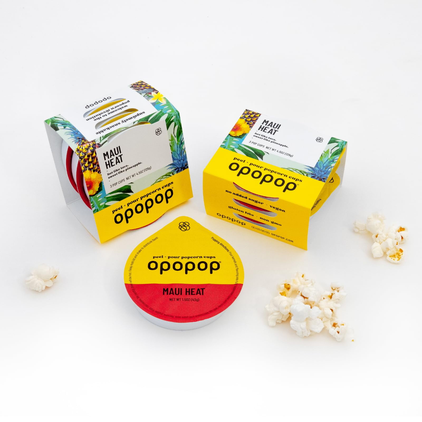 Opopop Microwave Popcorn - MZF22 Pop Cups Maui Heat 6-Pack, Non-GMO ...