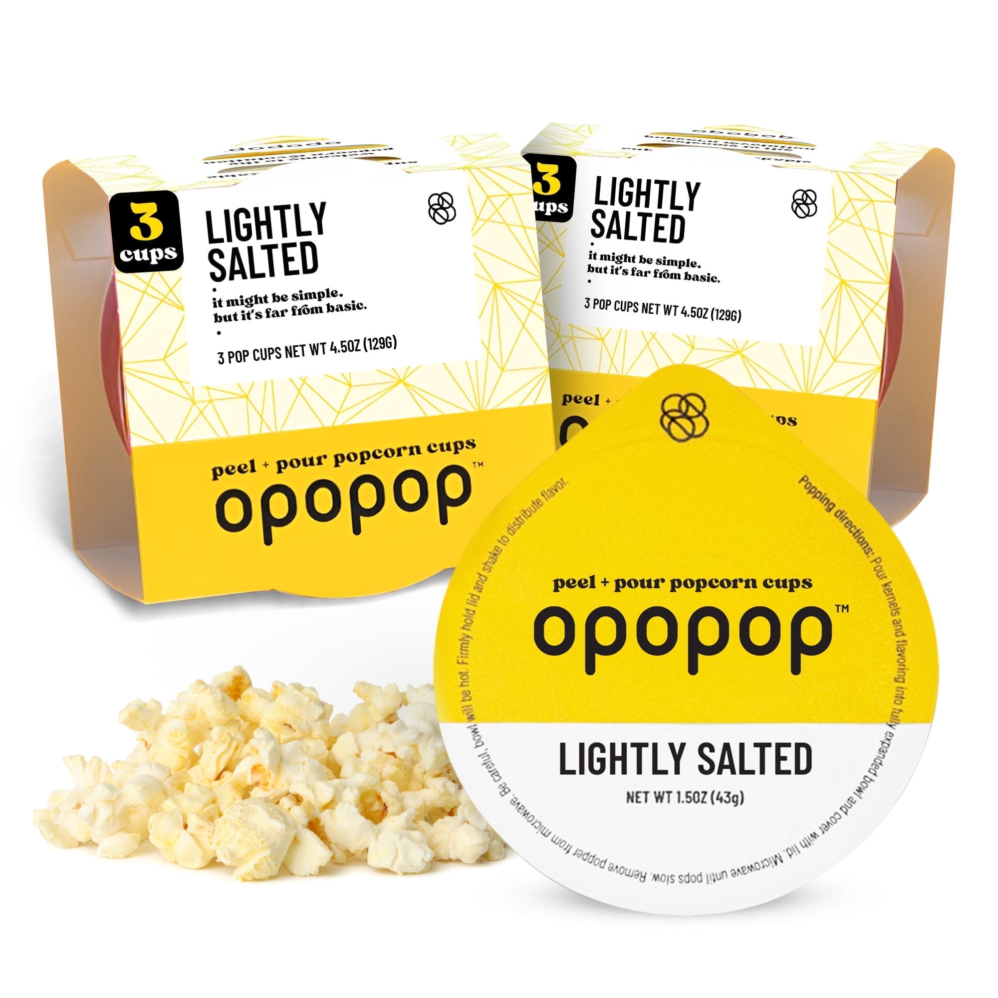 Opopop Microwave Popcorn, Lightly Salted Flavor Pop Cups, 6 Pack – Non ...