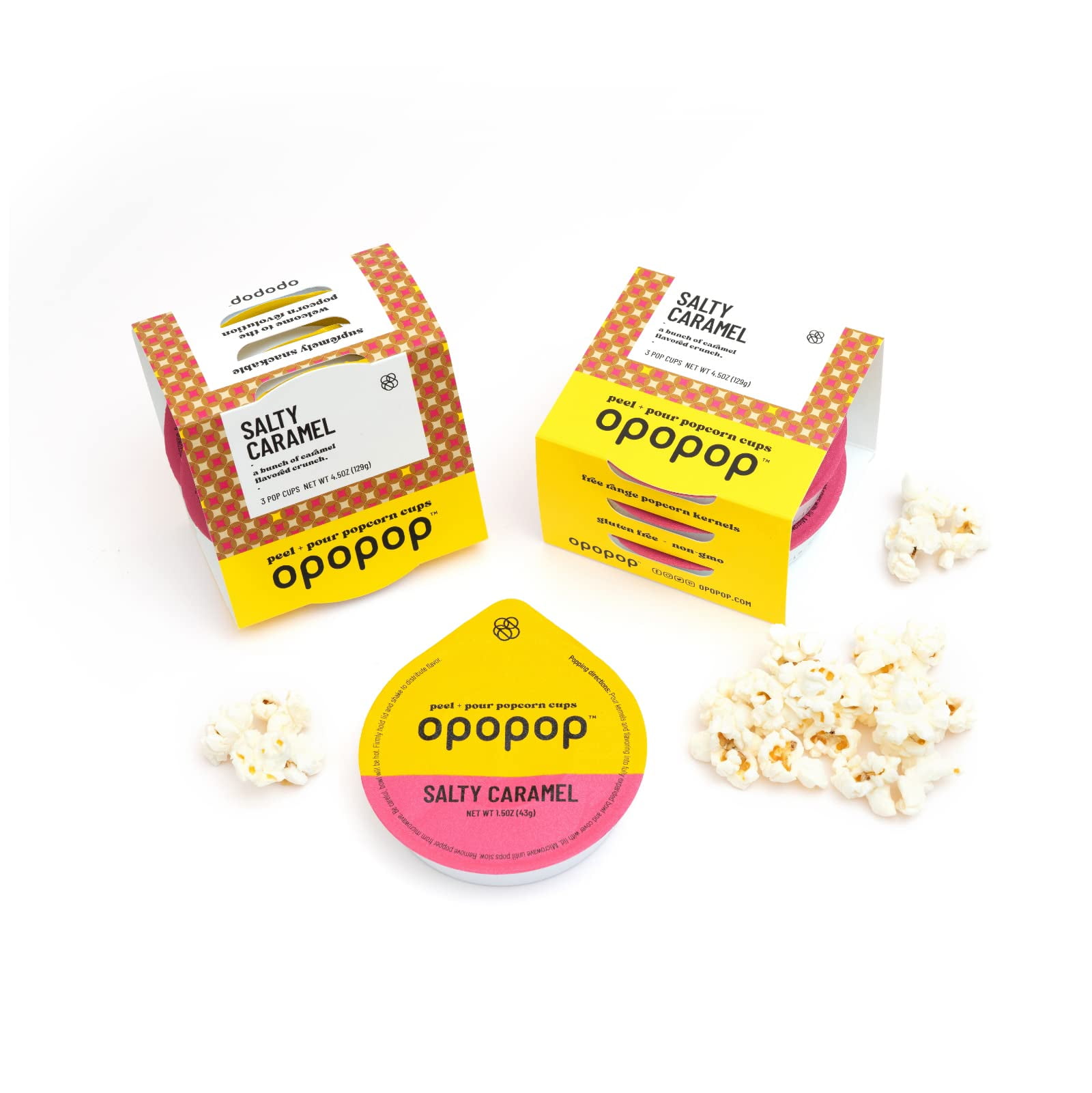 Opopop Microwave Popcorn - SAF21 Pop Cups Salty Caramel 6-Pack, Non-GMO ...