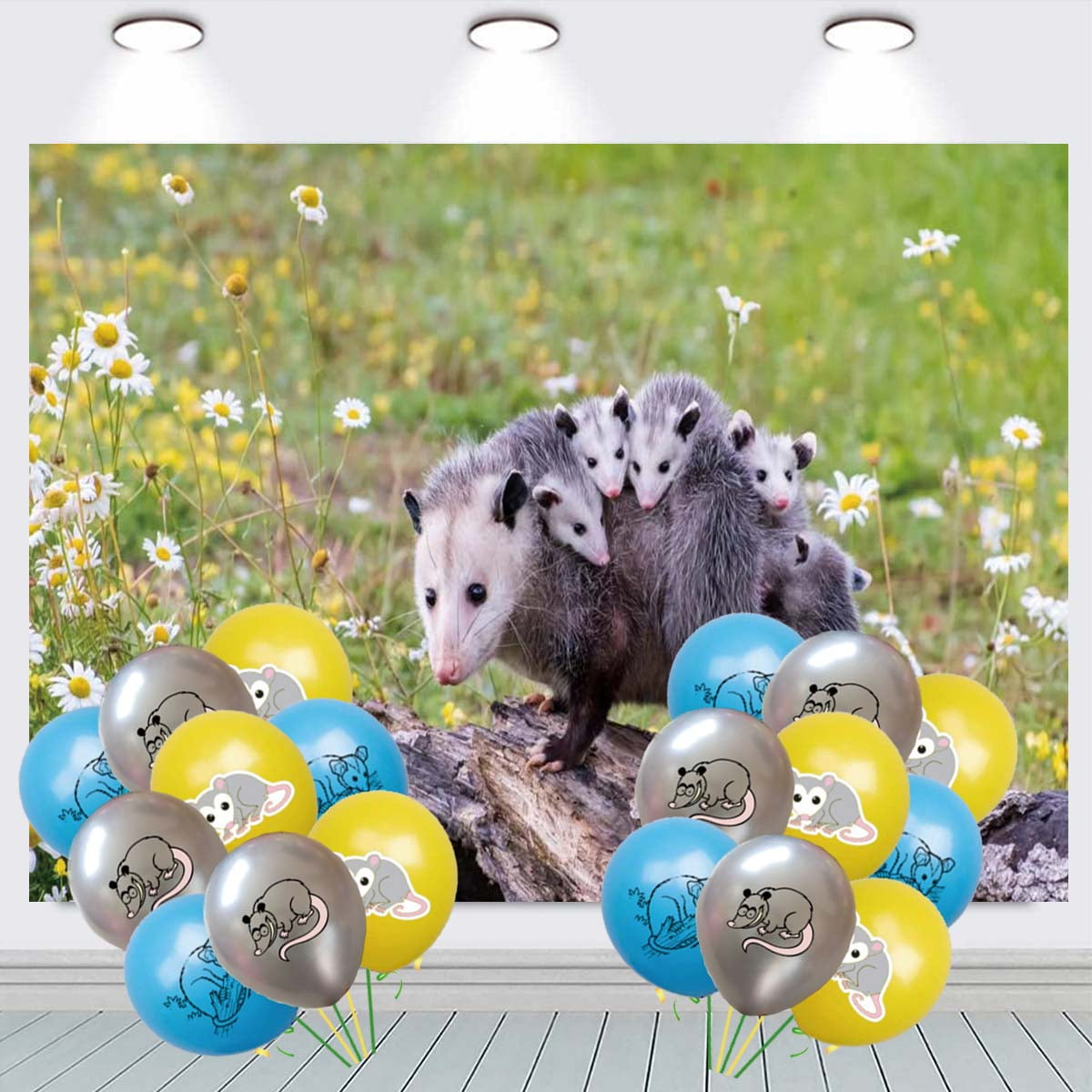 Opossum Backdrop Banner Balloons Party Decorations Supplies Taspestry ...
