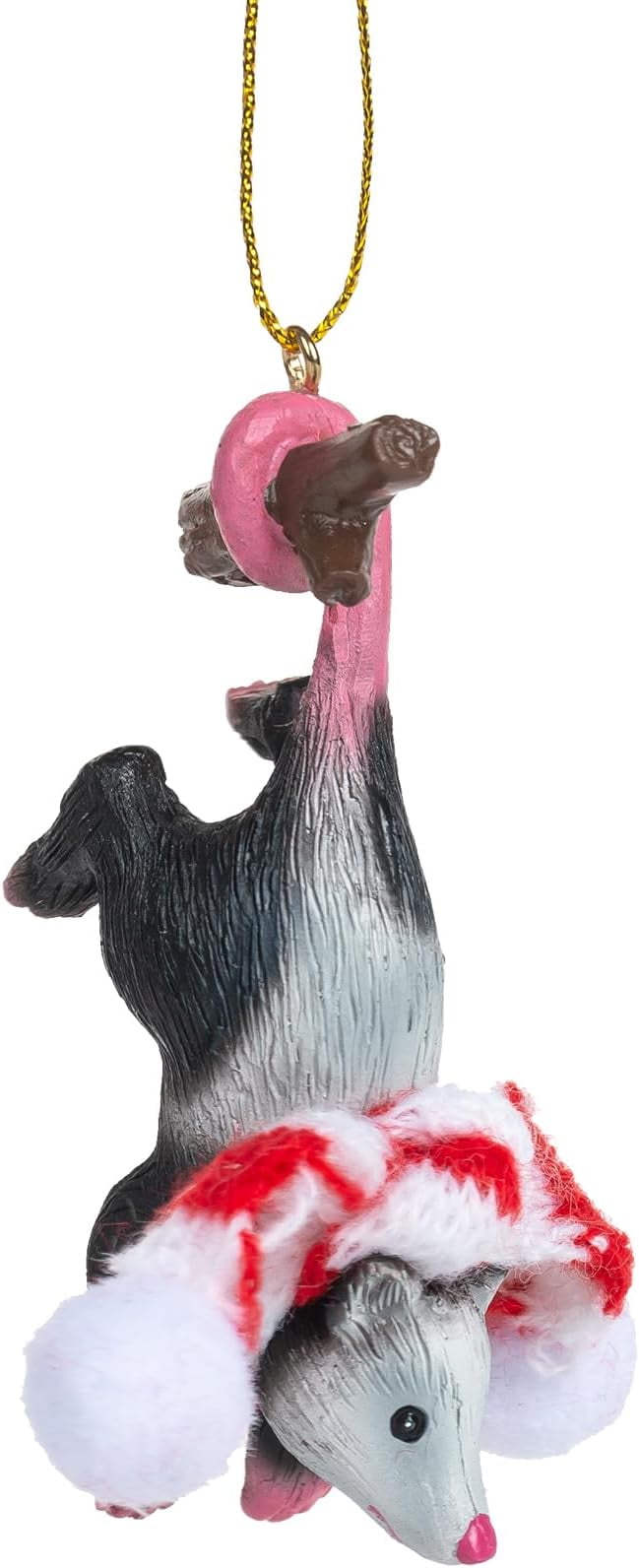 Opossum Hanging Upside Down with Candy Cane Scarf Possum Christmas Tree ...