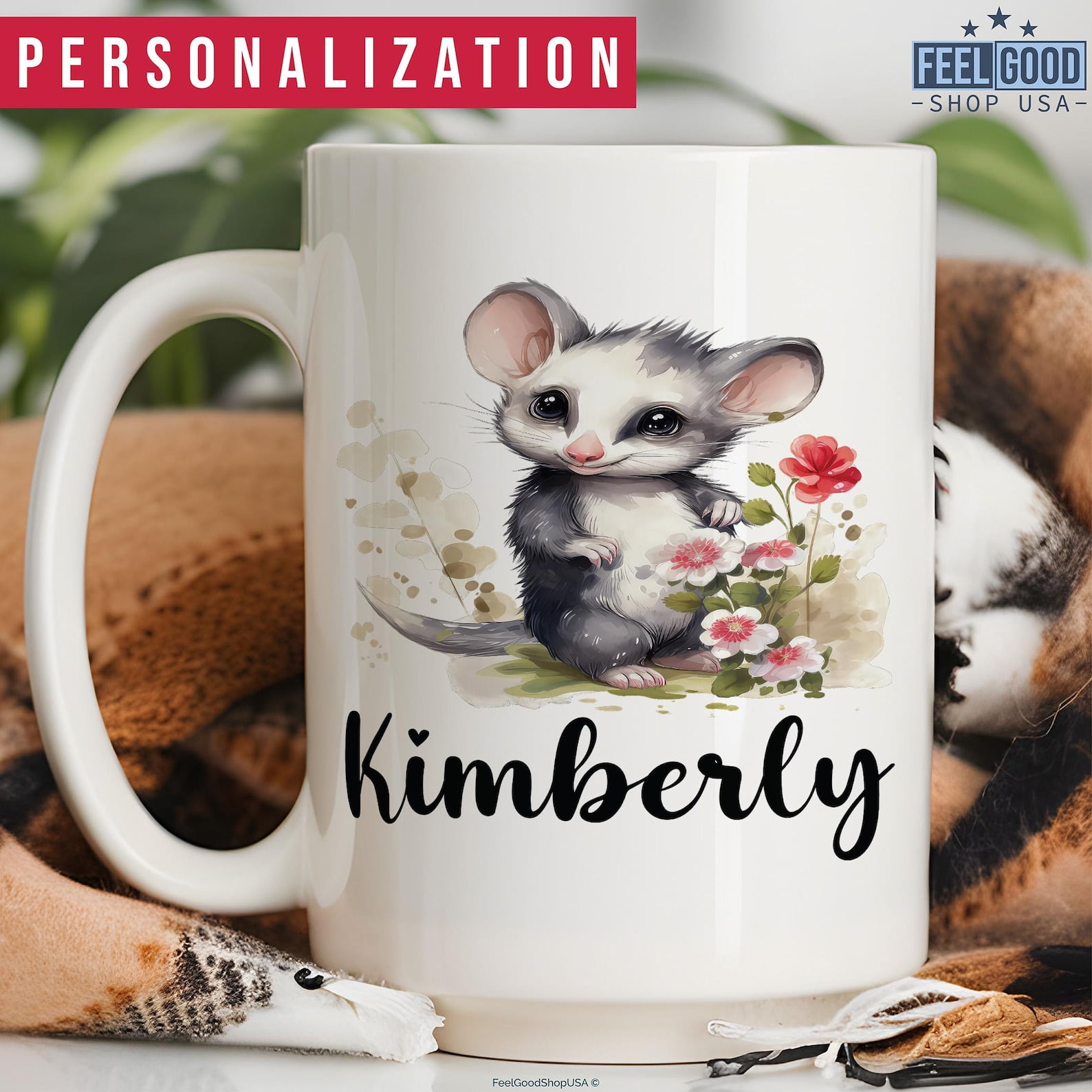 Opossum Mug Personalized Opossum Gift, Custom Opossum Cup With Name ...